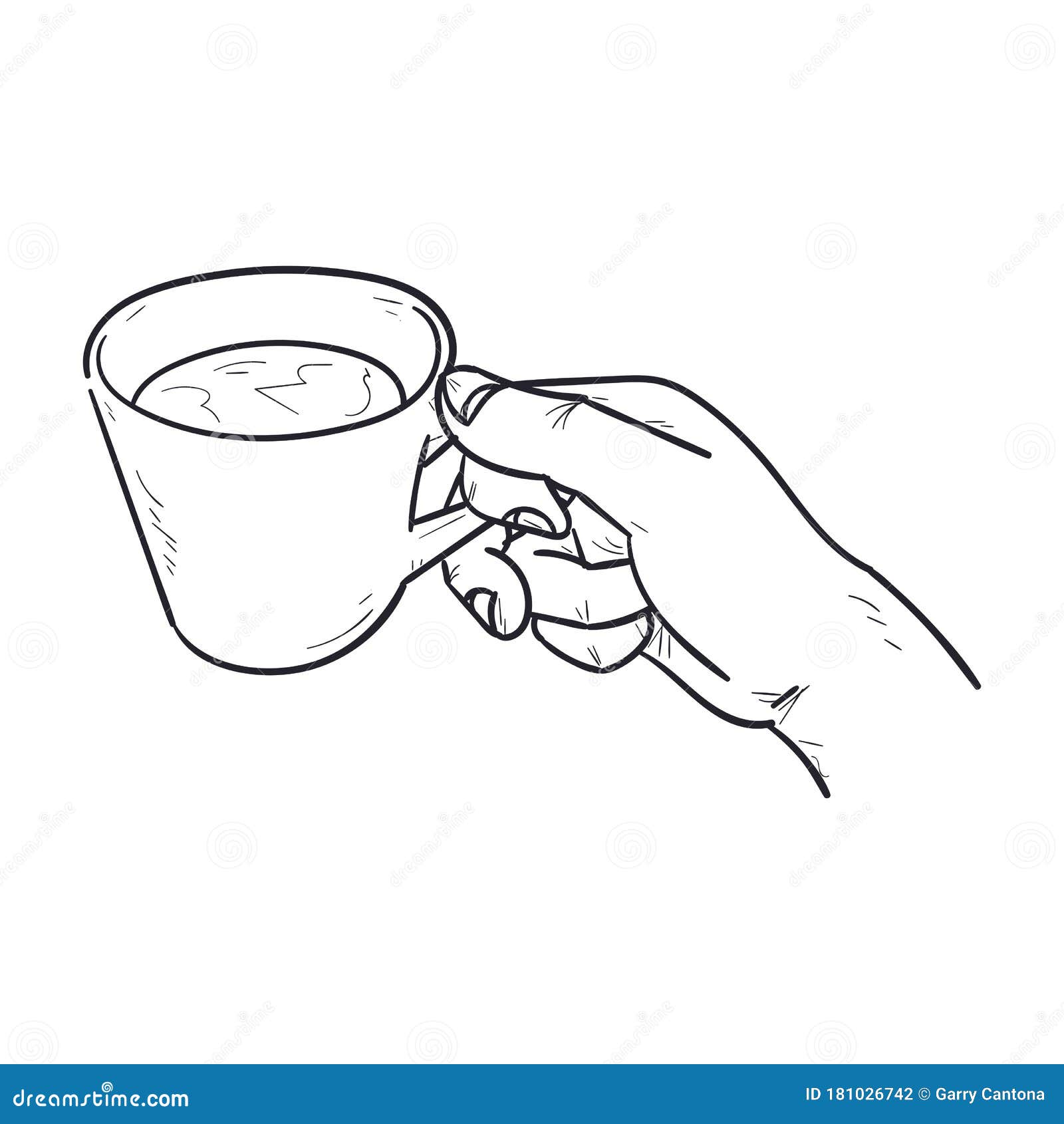 Hand Holding a Cup of Coffee Stock Vector - Illustration of morning ...