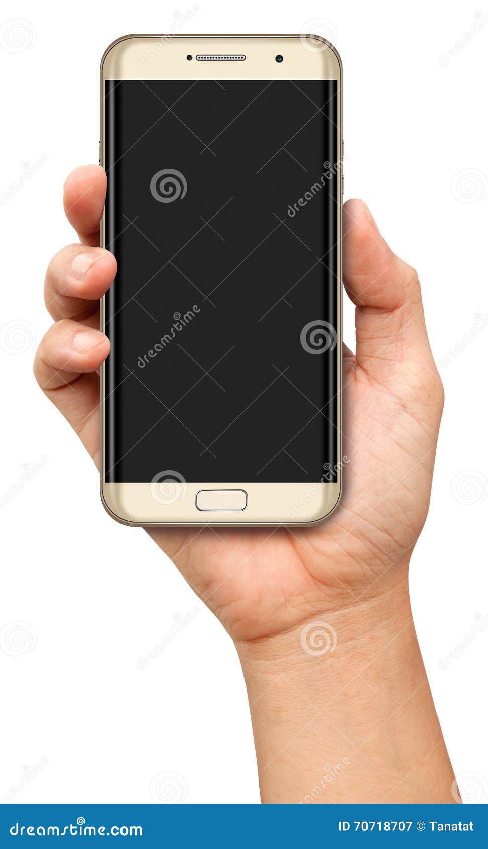 Hand Holding Curve Screen Smartphone with Blank Screen Stock Image ...