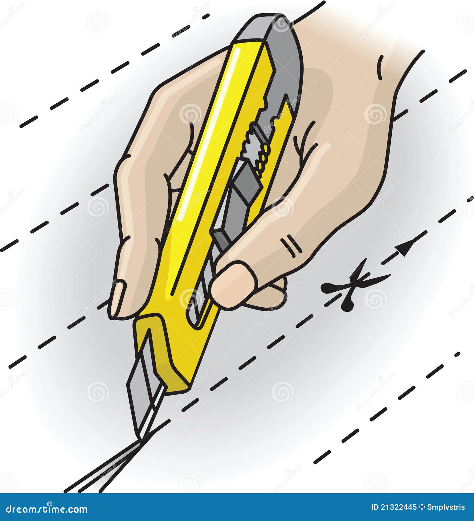 Hand holding the cutter stock vector. Illustration of paper - 21322445