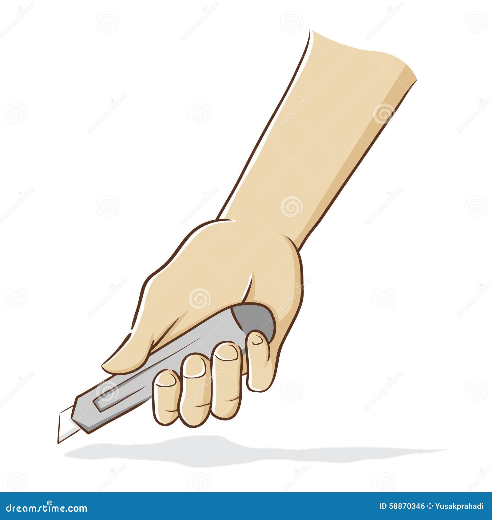 Hand Holding a Cutter Vector Illustration Stock Vector - Illustration ...