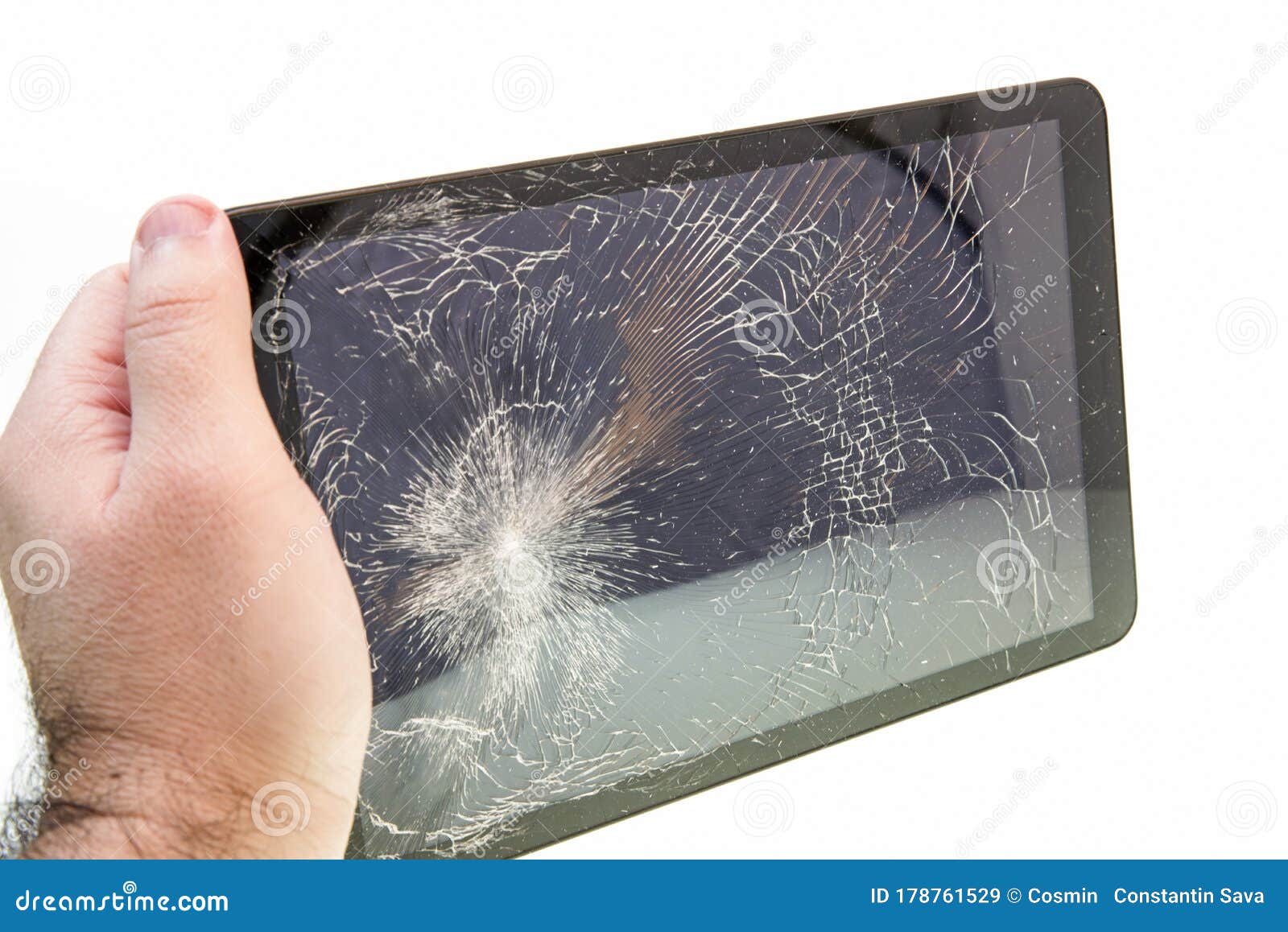 Hand Holding Damaged Tablet Stock Image - Image of electronic, phone ...