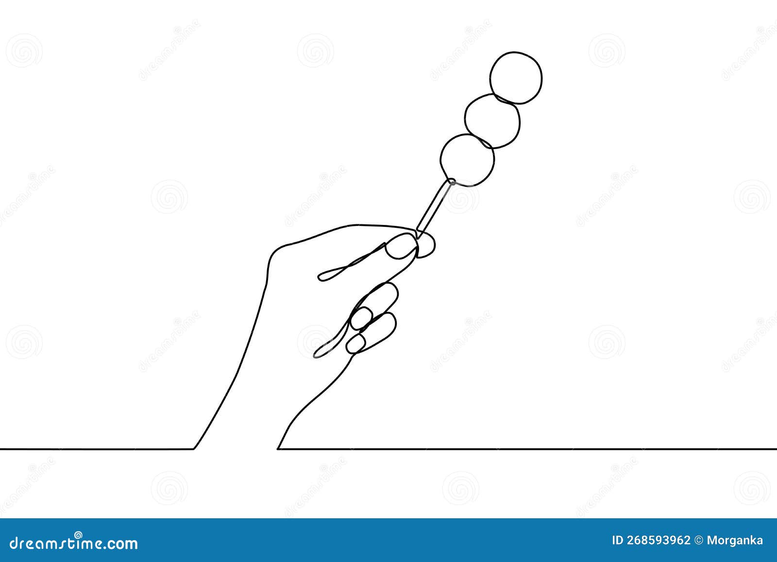 Hand holding dango stock vector. Illustration of stick - 268593962
