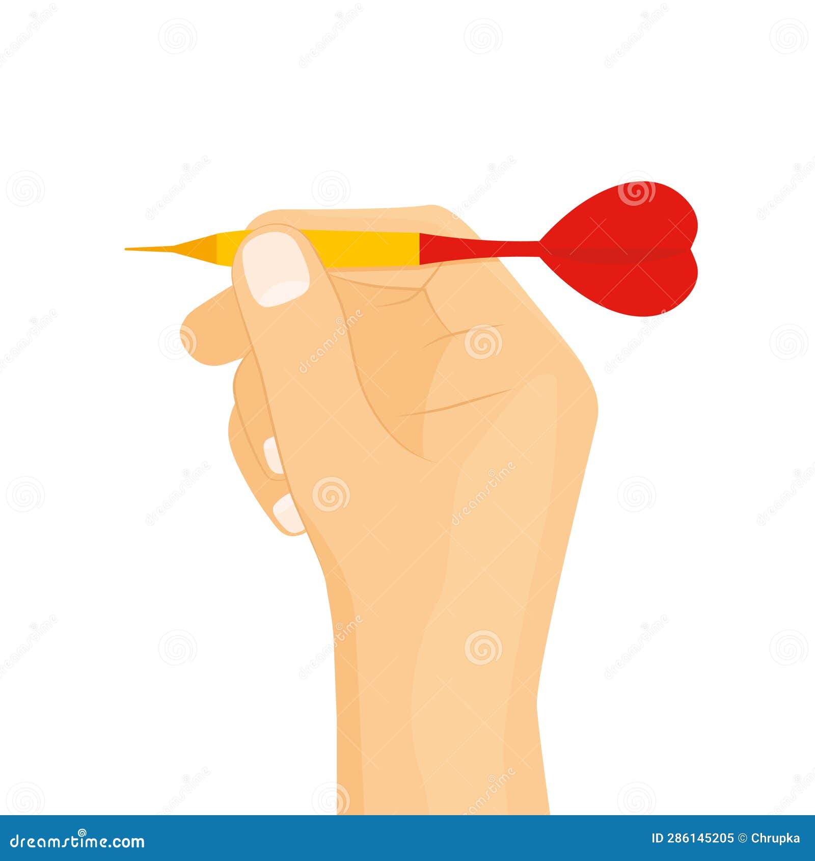 Hand holding dart stock vector. Illustration of game - 286145205