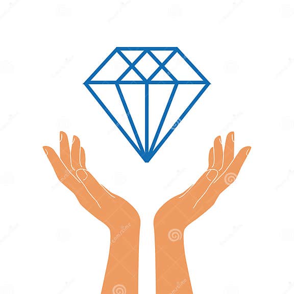 Hand holding diamond stock illustration. Illustration of diamond - 90341845