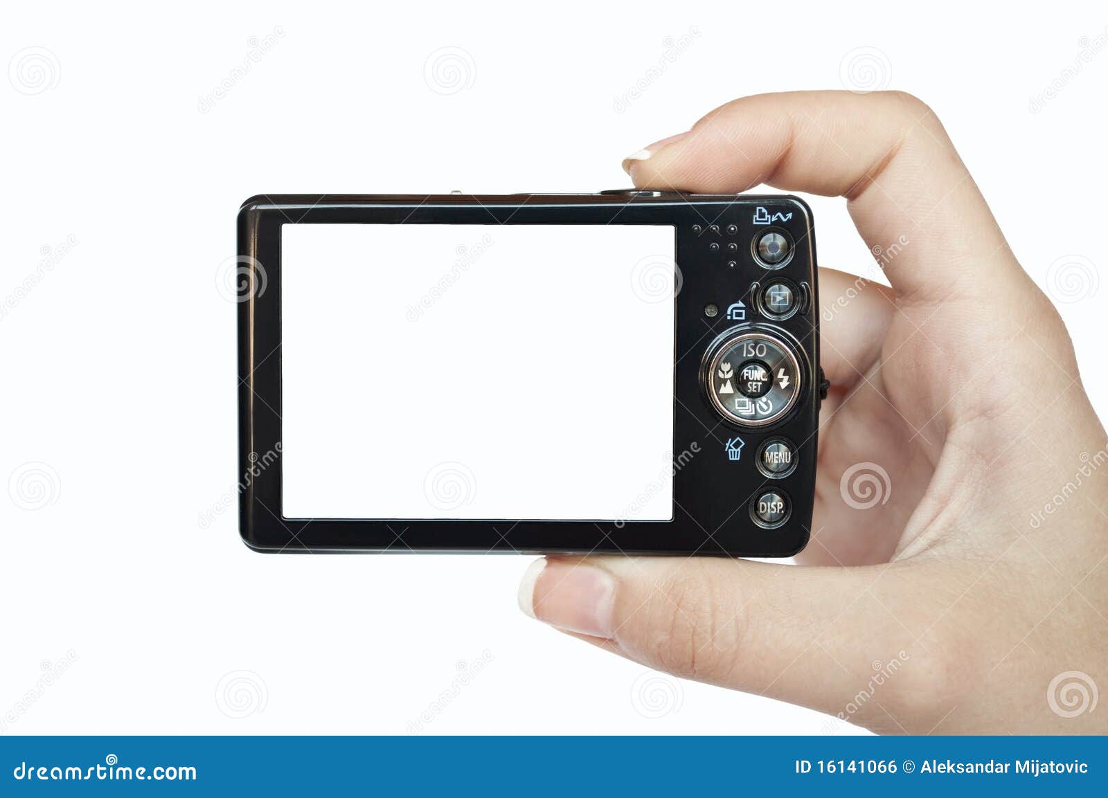 Hand Holding Digital Camera Rear View Stock Photo - Image of back ...