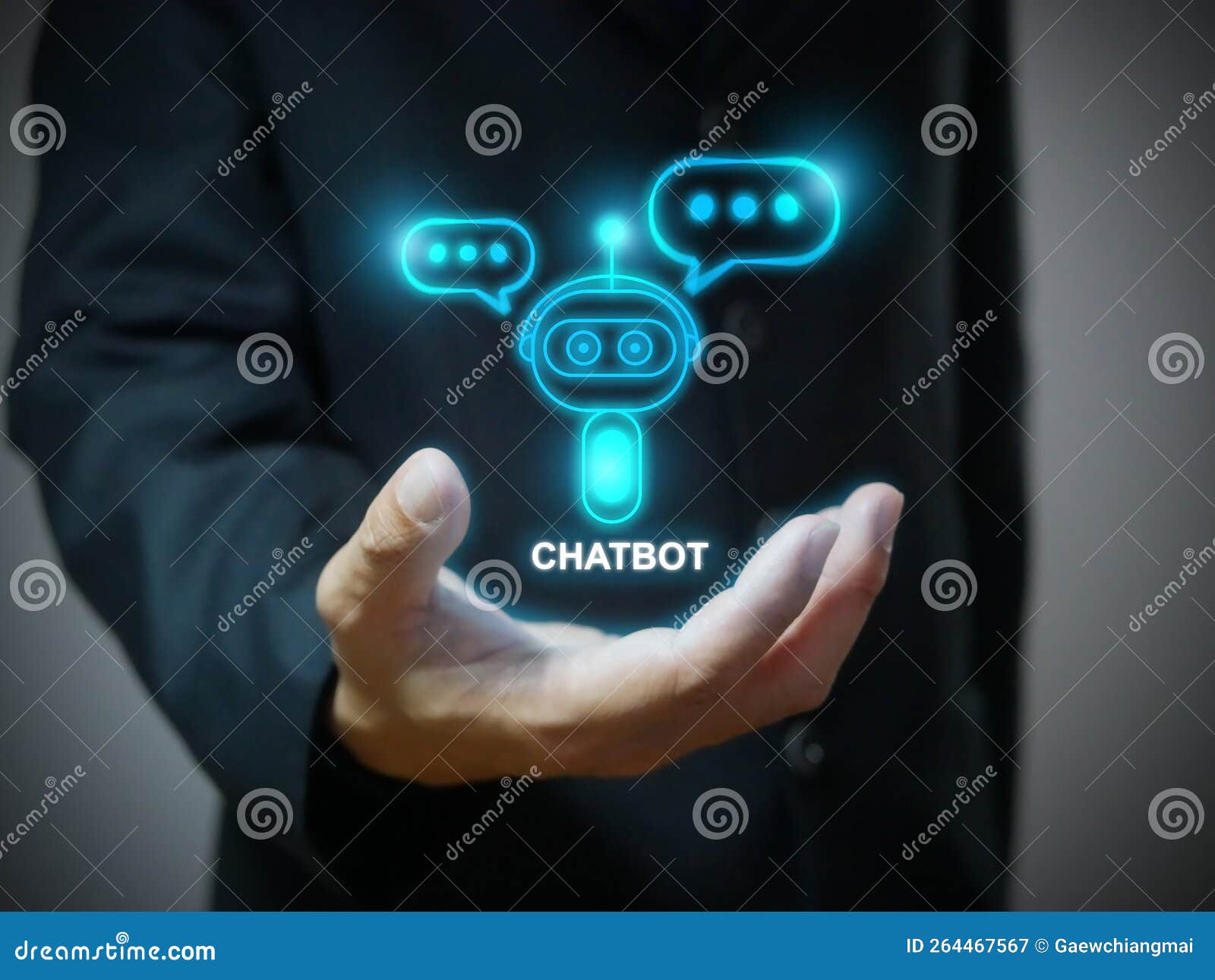 A Hand Holding Digital Chatbot that Conducting an Online Chat ...