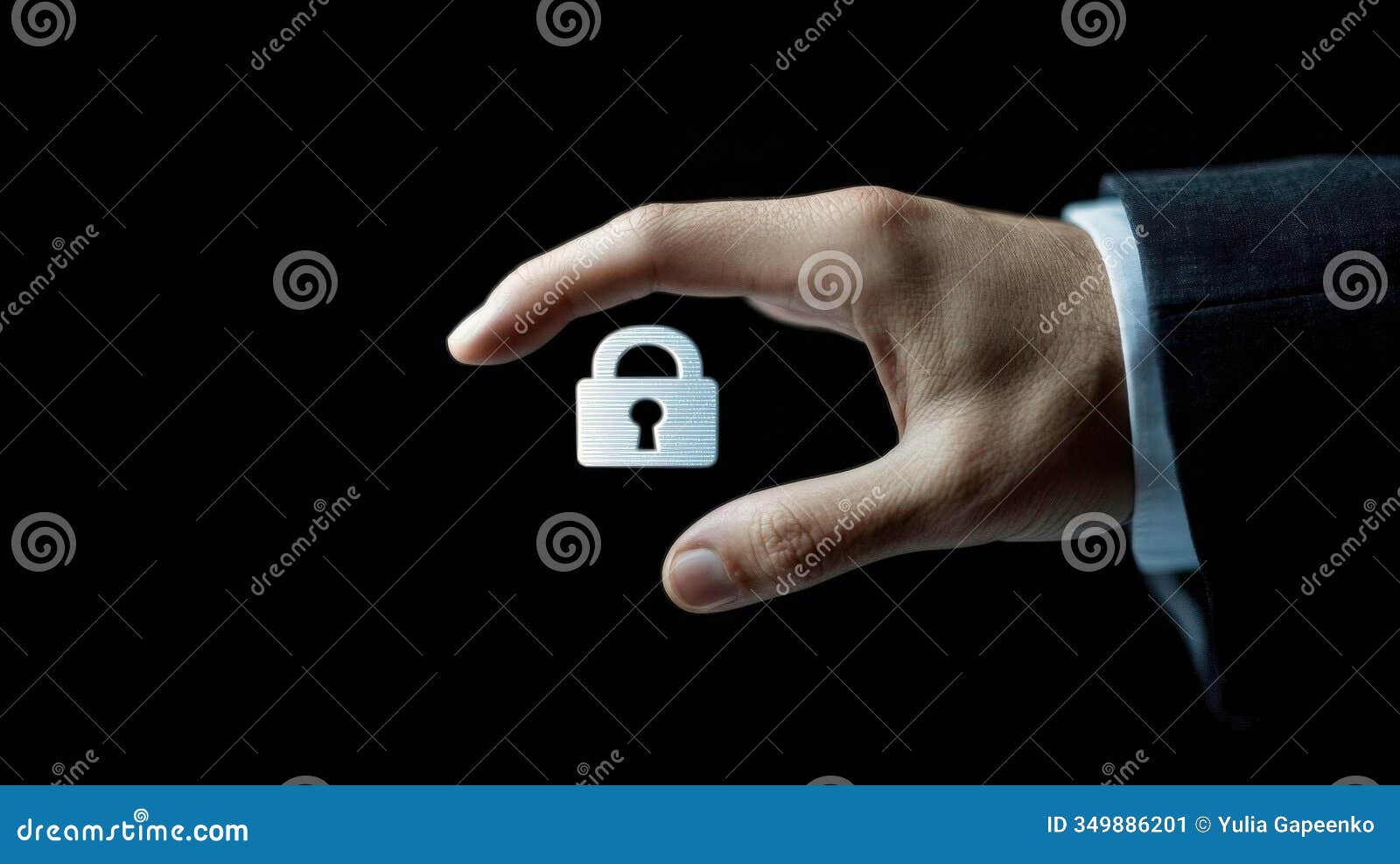 Hand Holding a Digital Lock Symbol Representing Security and Protection ...