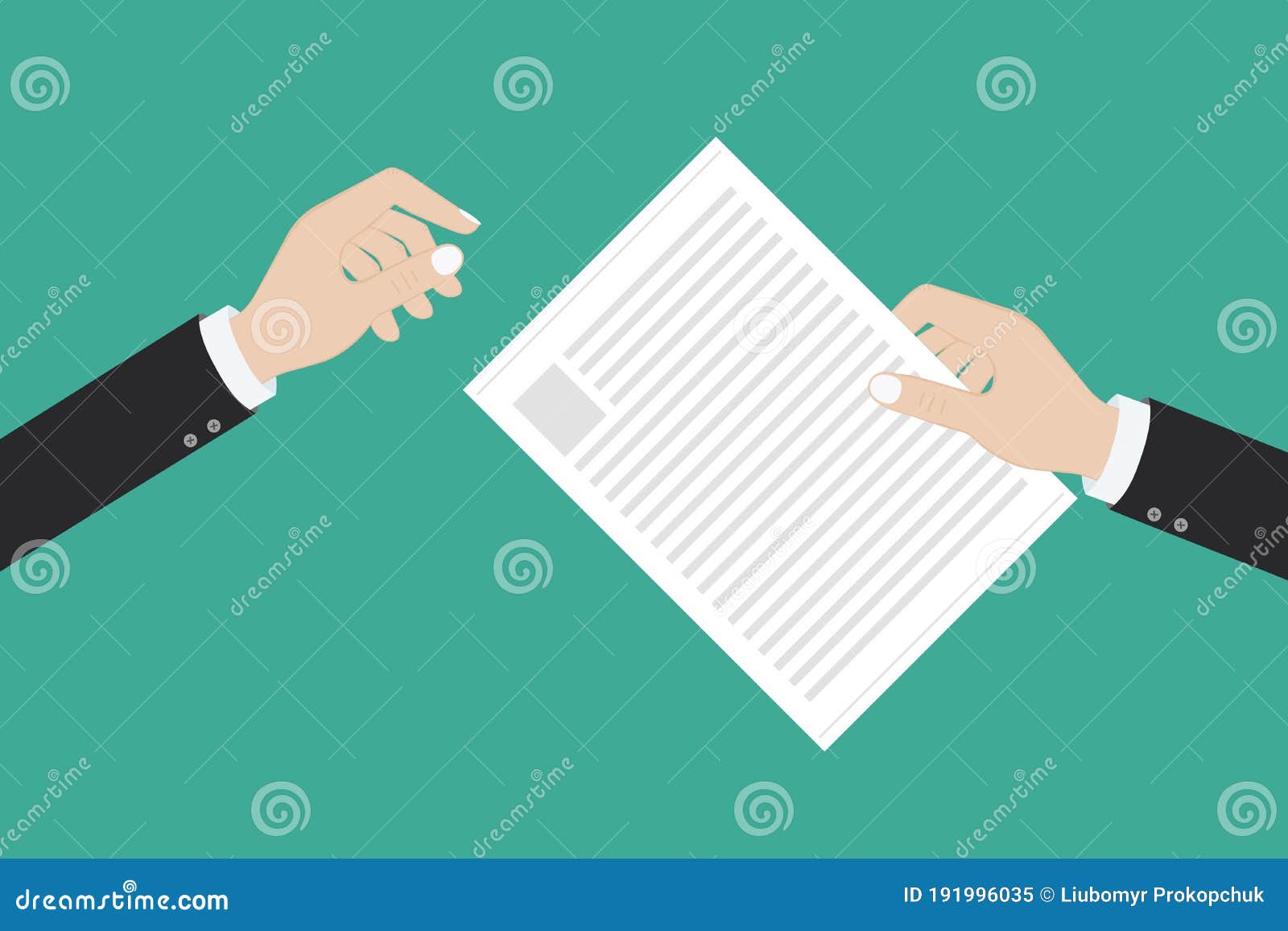 Hand Holding the Document. Vector Flat Illustration Stock Vector ...