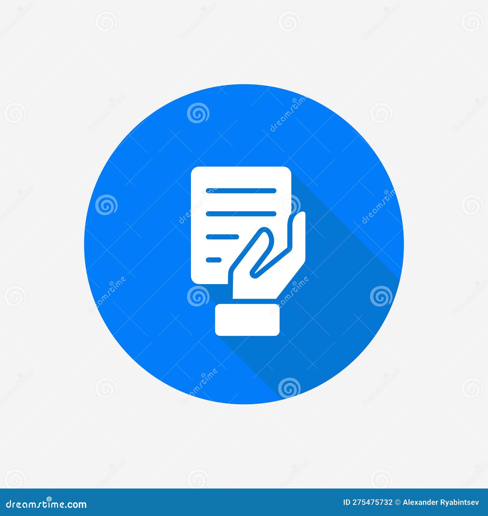 Hand Holding Document. Flat Style Vector Icon. Stock Vector ...