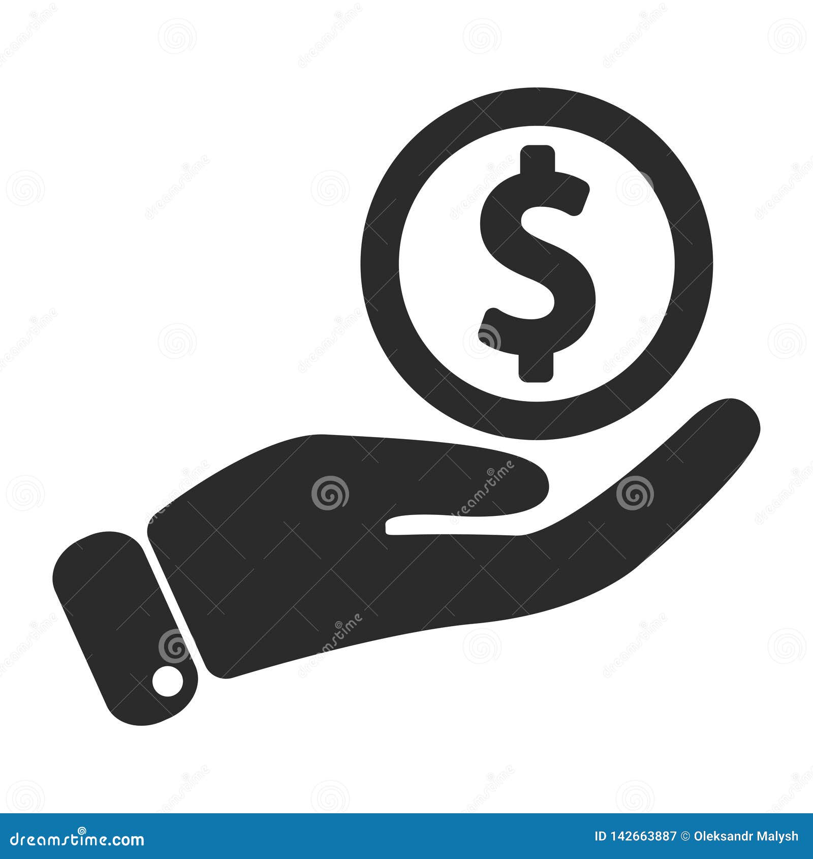 Hand Holding Dollar Money Design Vector Illustration Stock Vector ...