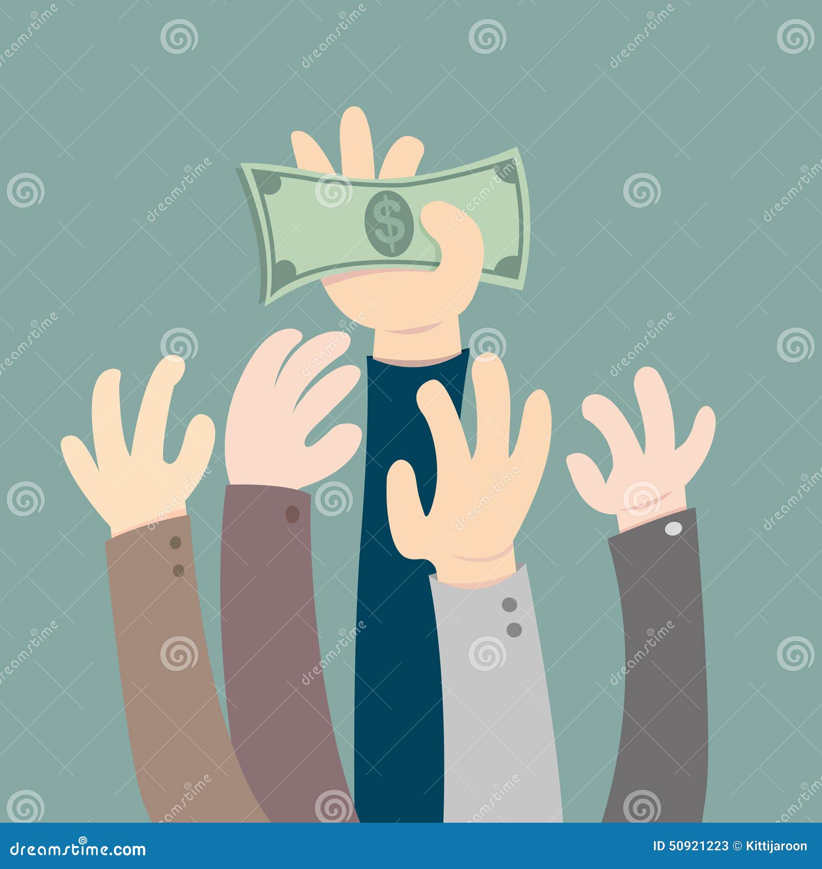Hand holding dollar stock vector. Illustration of concept - 50921223