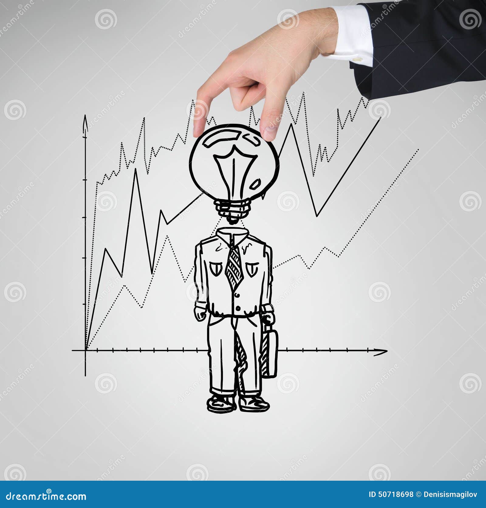 Drawing Businessman With Social Media Icon Background Stock Photography ...