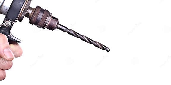 Hand holding drill stock photo. Image of details, white - 18834852