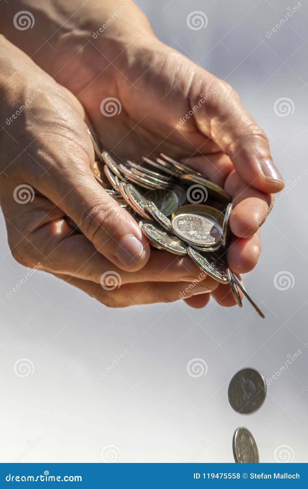 A Hand Holding and Dropping Coins Editorial Stock Photo - Image of ...