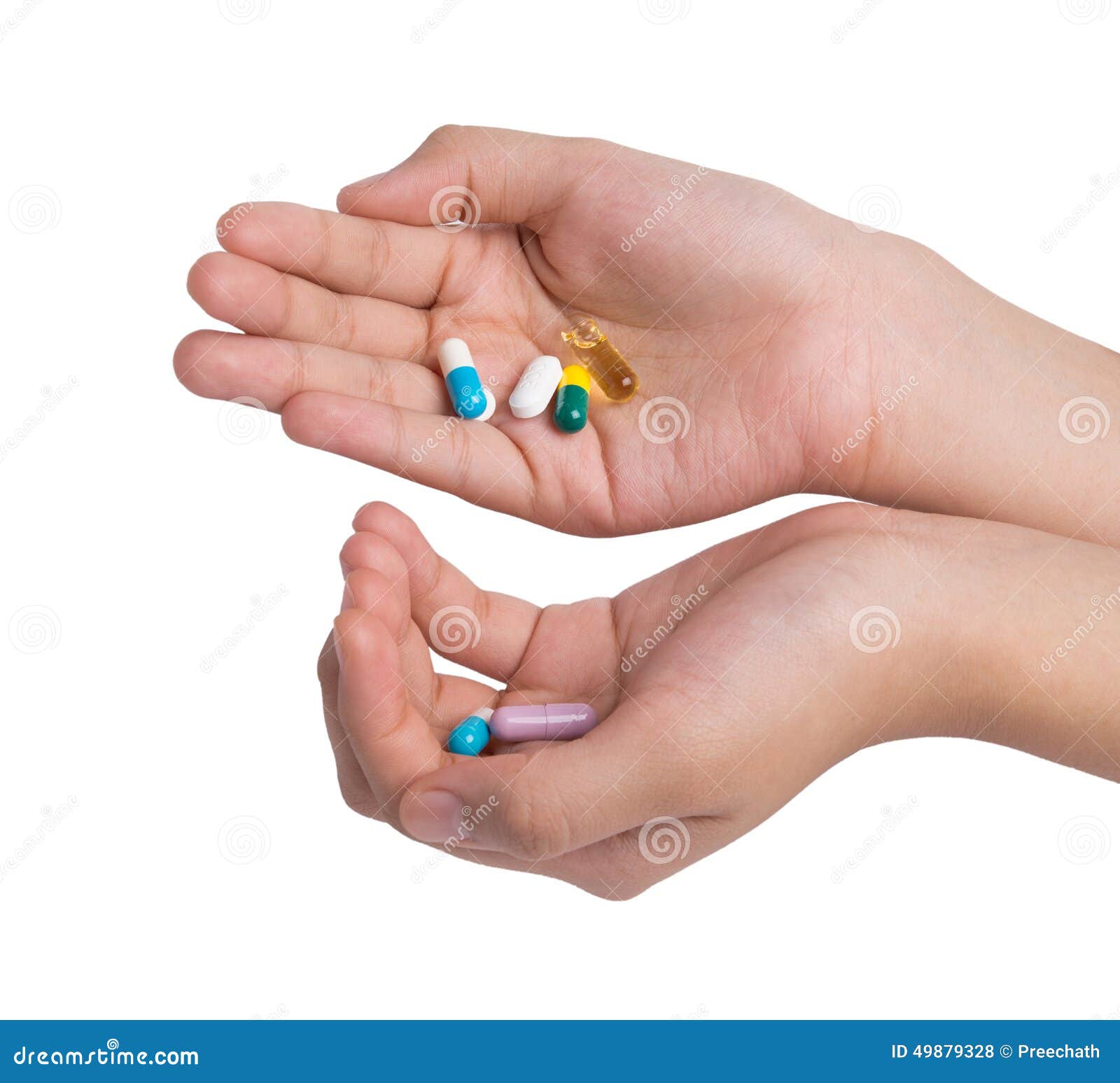Hand Holding Drug Capsule on White Background Stock Photo - Image of ...