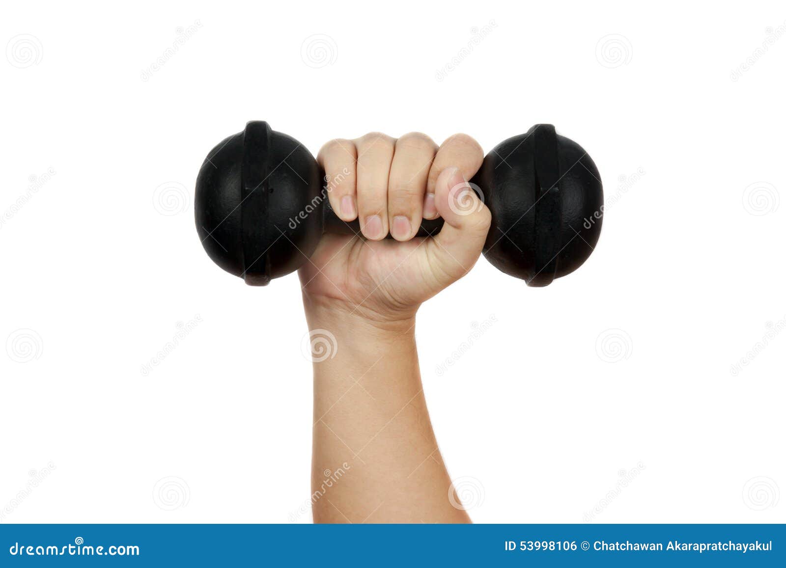 Hand holding dumbbell stock photo. Image of power, male - 53998106