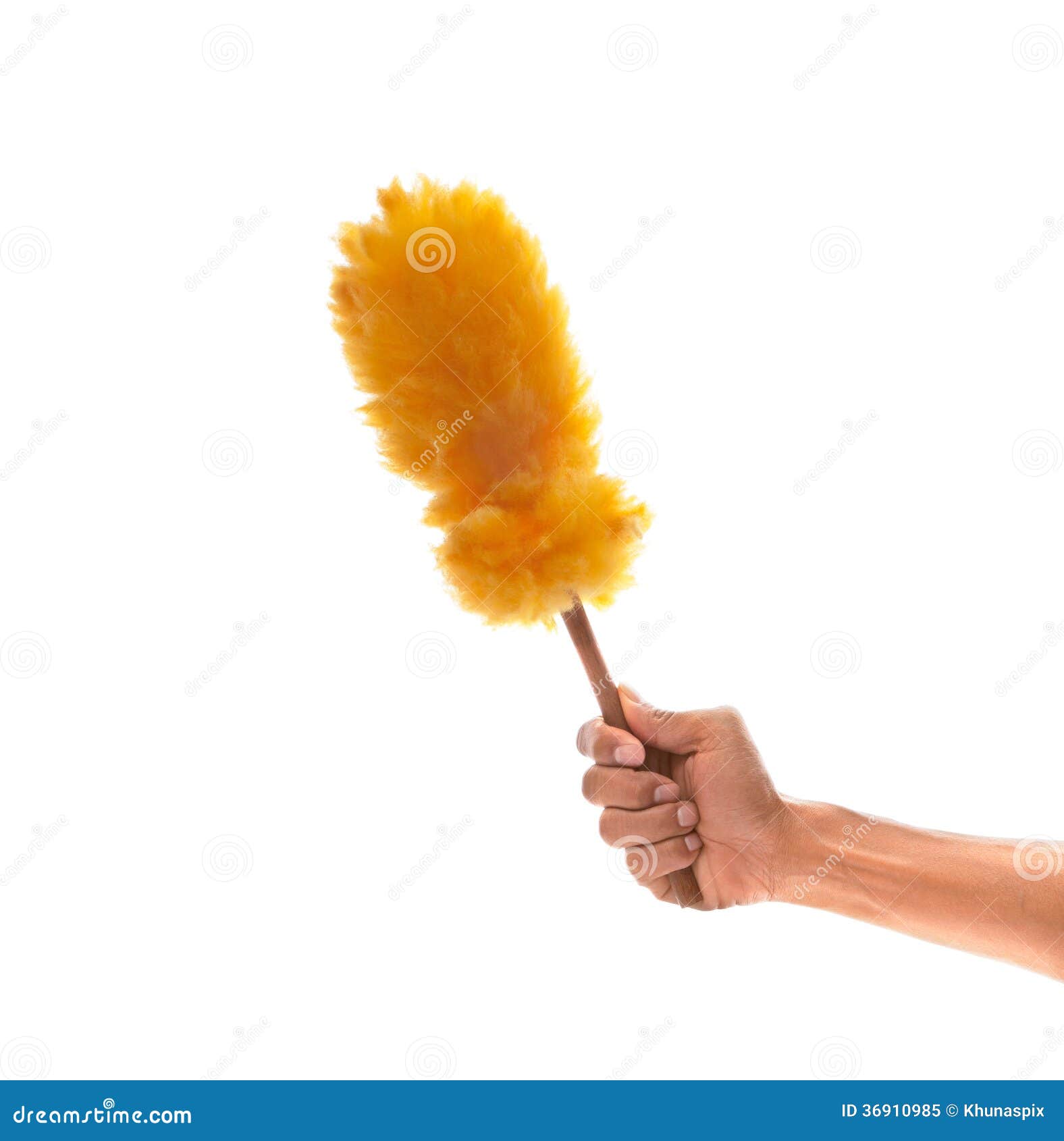 Hand Holding Dust Brush Isolated White Background Stock Image - Image ...