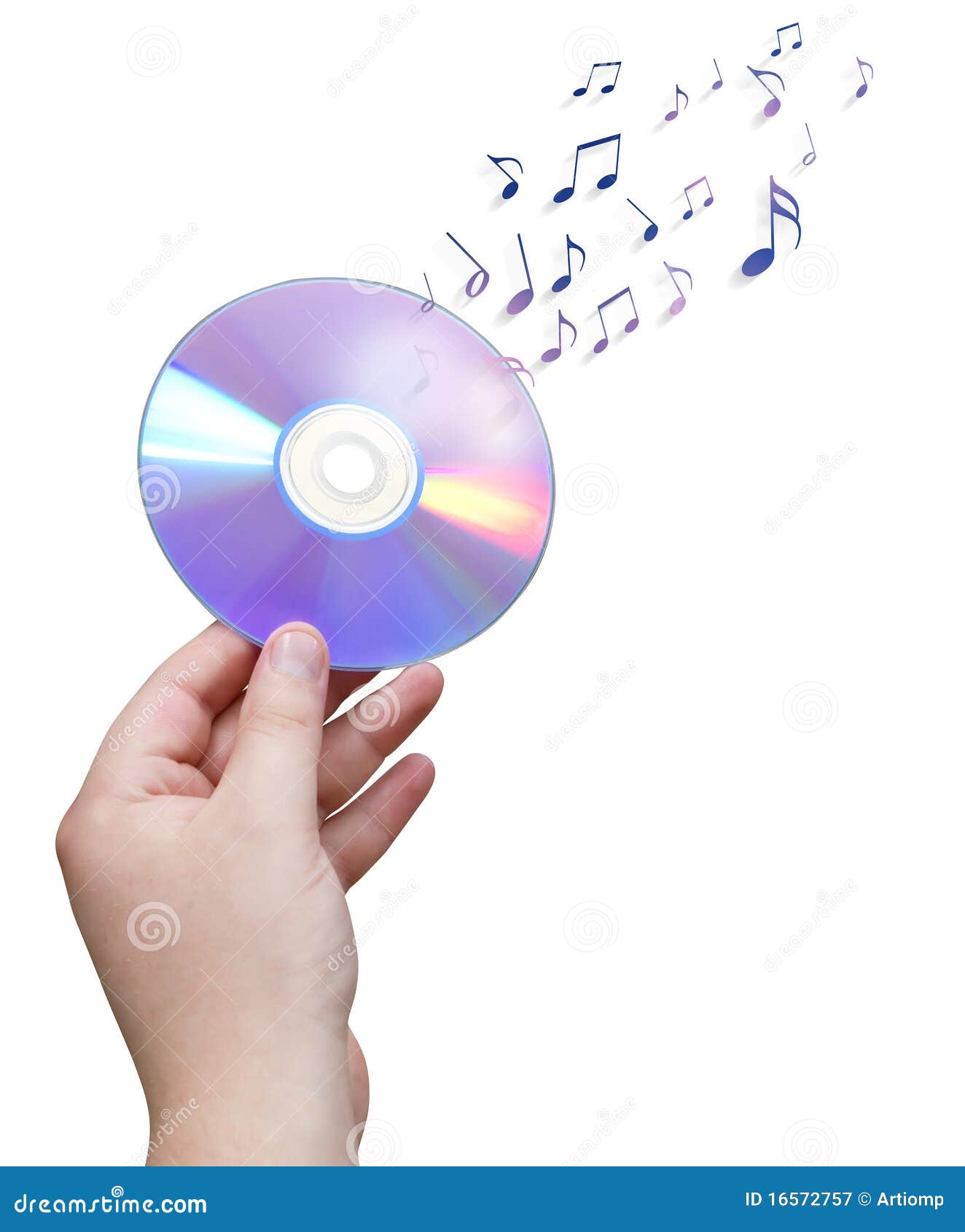 Hand Holding DVD/CD with Notes Stock Image - Image of entertain ...
