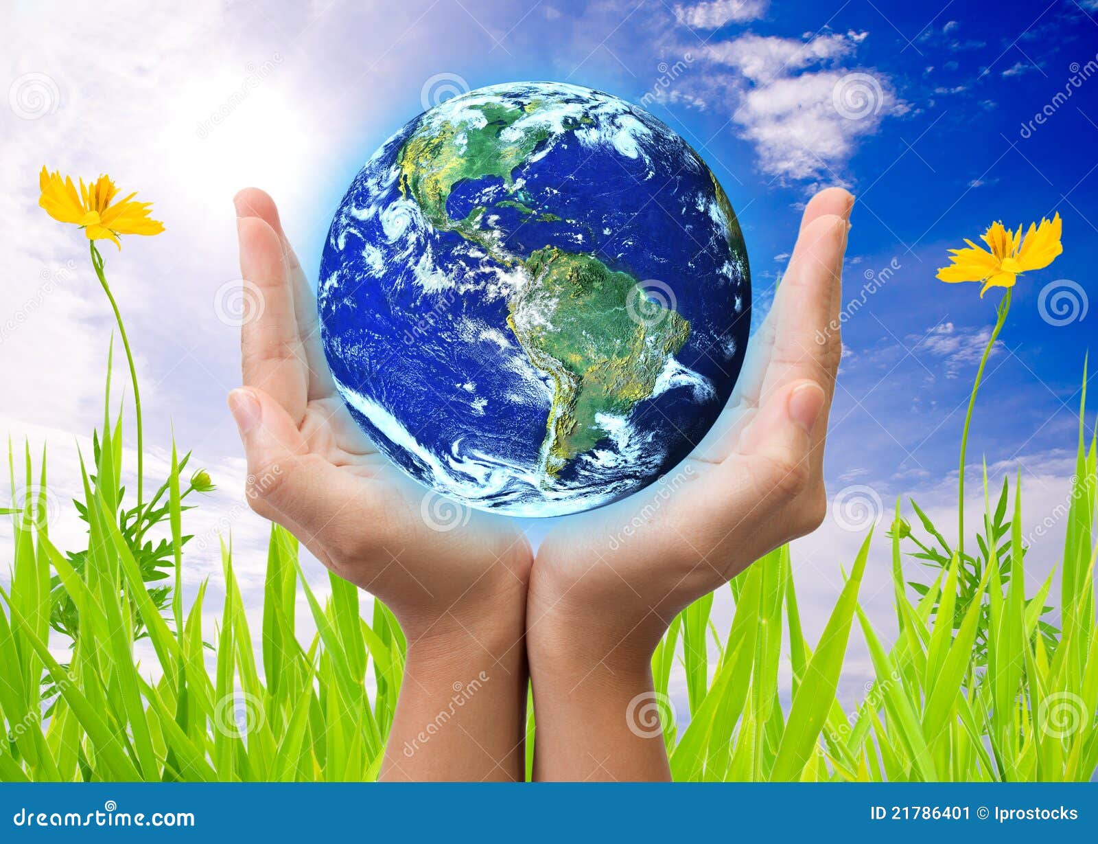 Hand Holding The Earth Stock Image - Image: 21786401