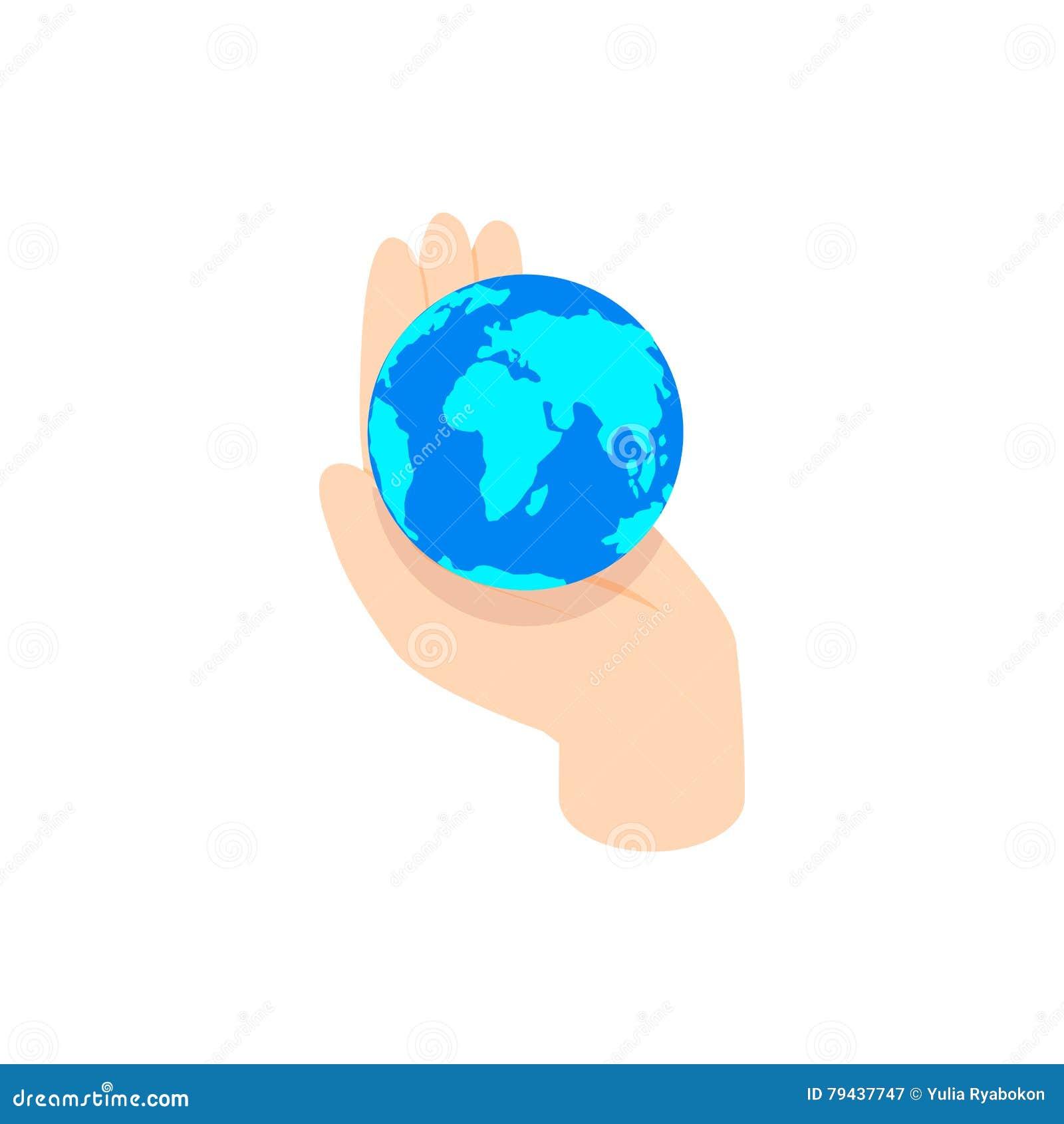 Hand Holding the Earth Icon, Isometric 3d Style Stock Vector ...