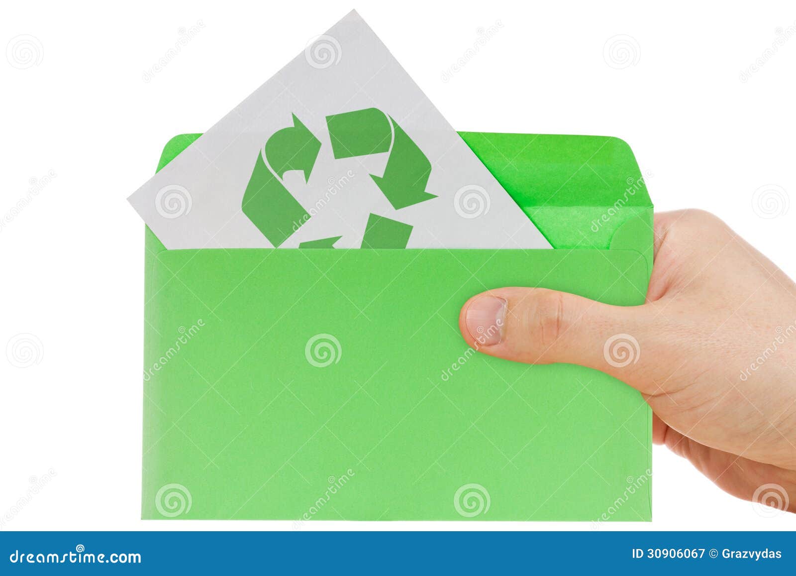 Hand Holding Ecology Envelope Stock Image - Image of green, postal ...