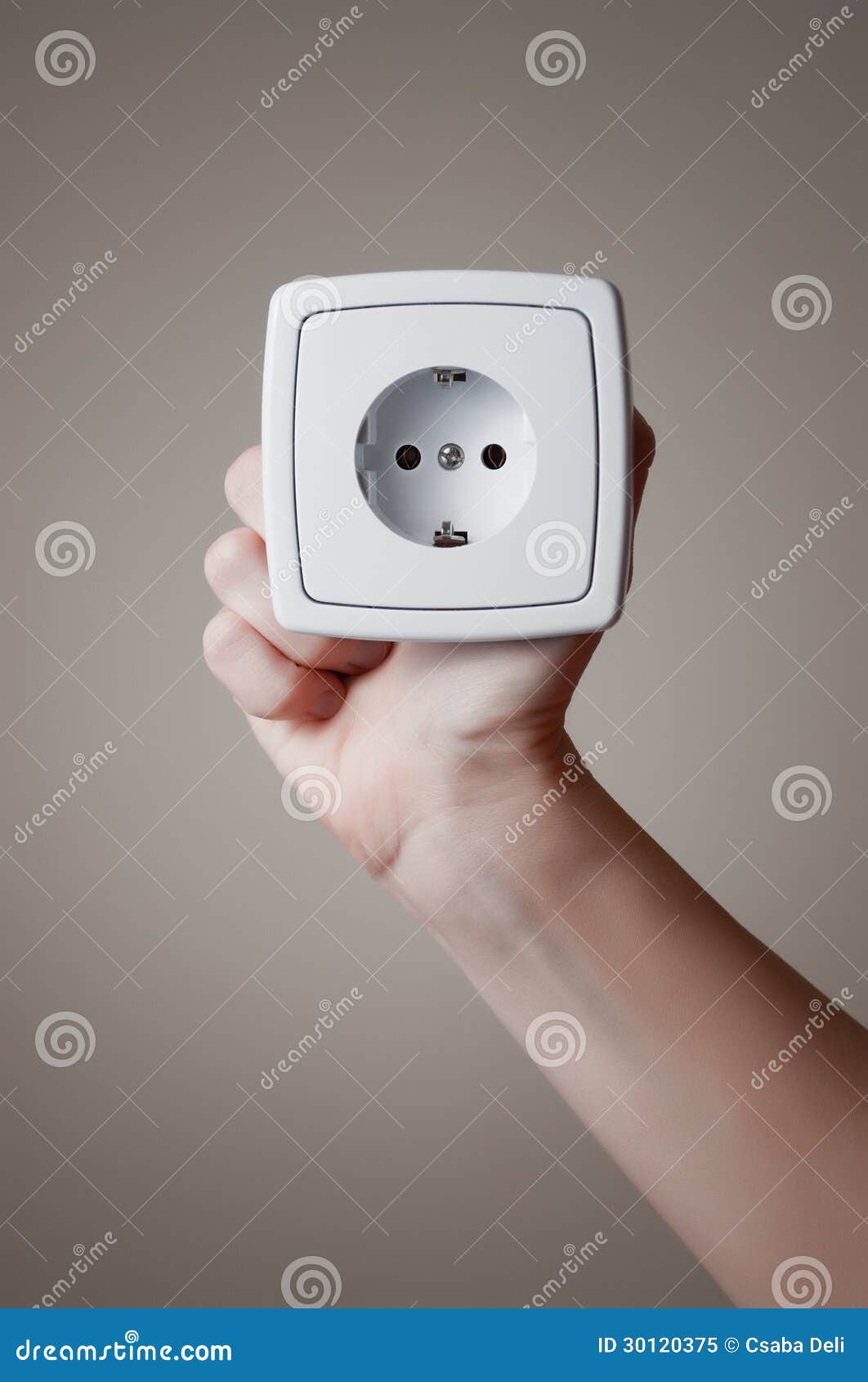 Hand with electric outlet stock image. Image of green - 30120375