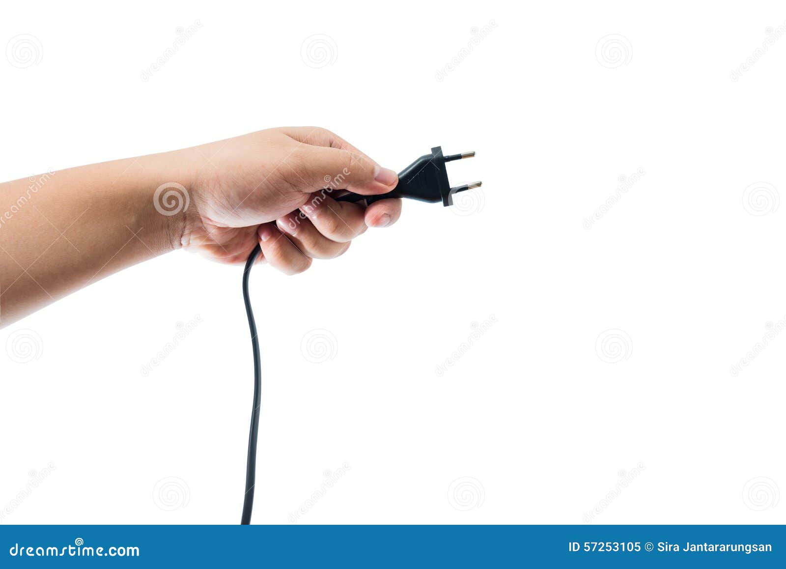 Hand Holding Electric Plug Isolated on White Background Stock Image ...