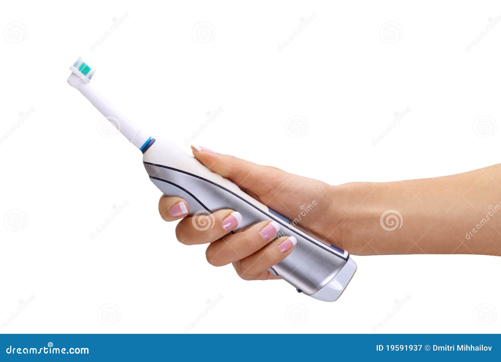 Hand Holding Electric Toothbrush Stock Image - Image of fingers, care ...