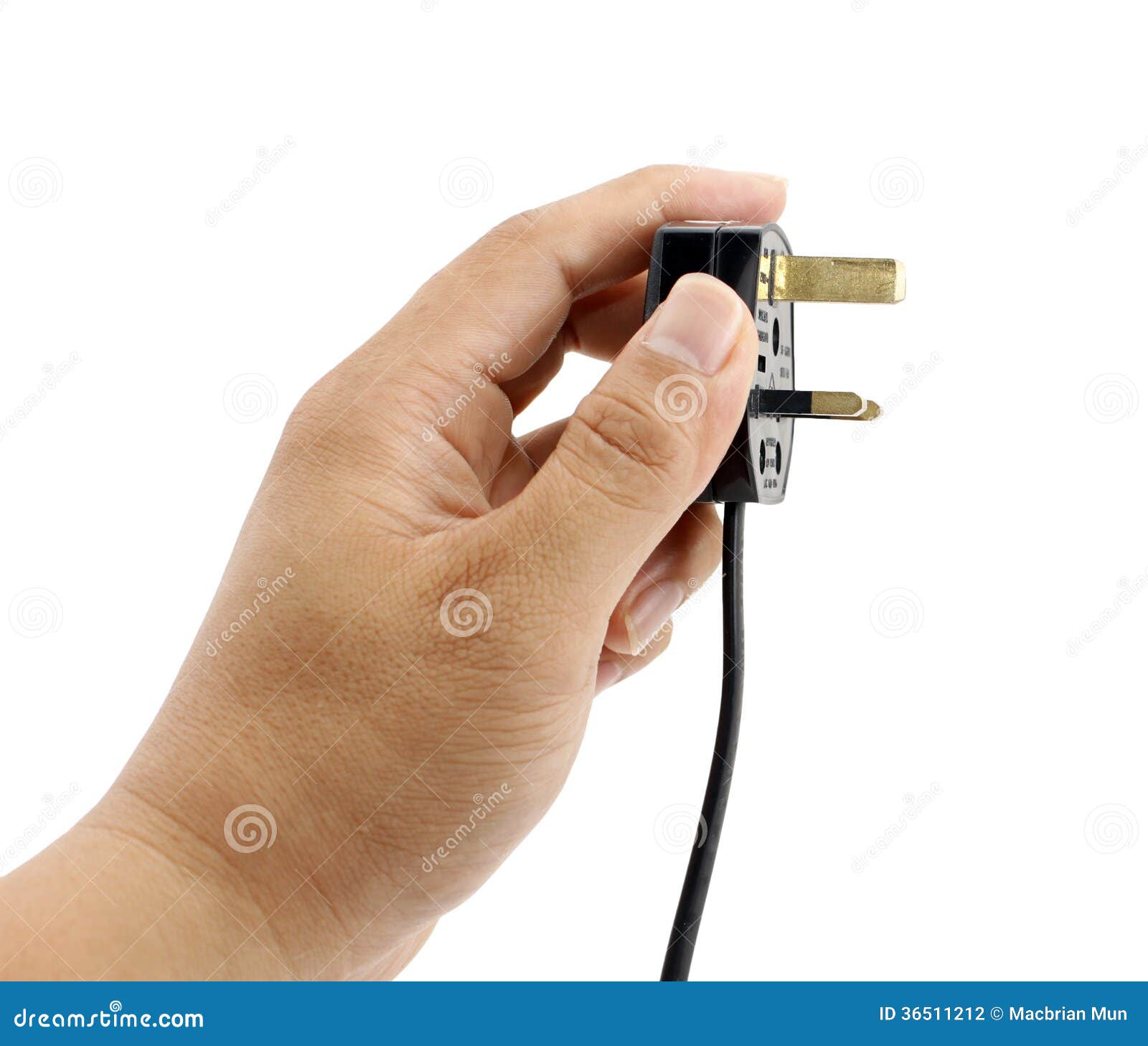Hand Holding Electrical Plug Stock Photo - Image of electricity, hold ...
