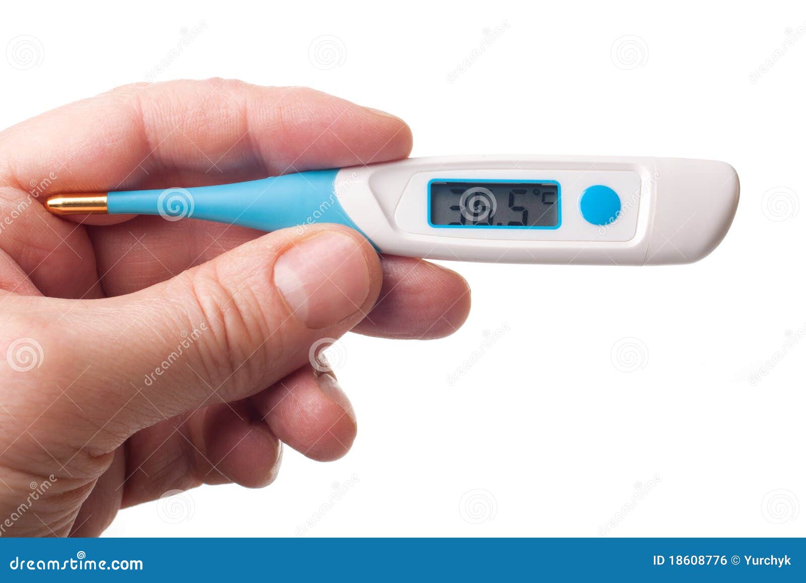 Hand Holding Electronic Thermometer Stock Photo - Image of cure ...