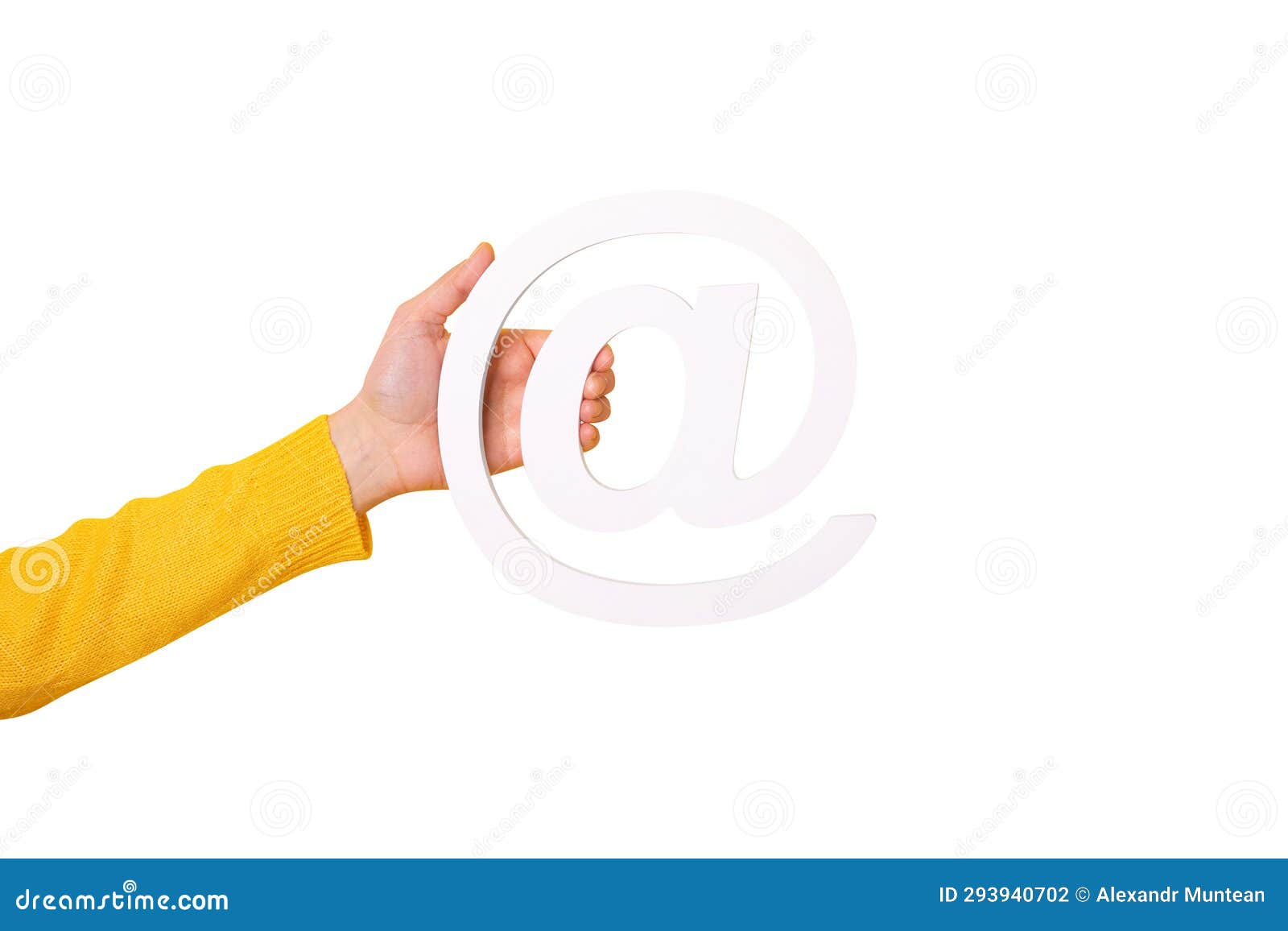 Hand Holding Email Symbol Isolated Stock Photo - Image of space ...