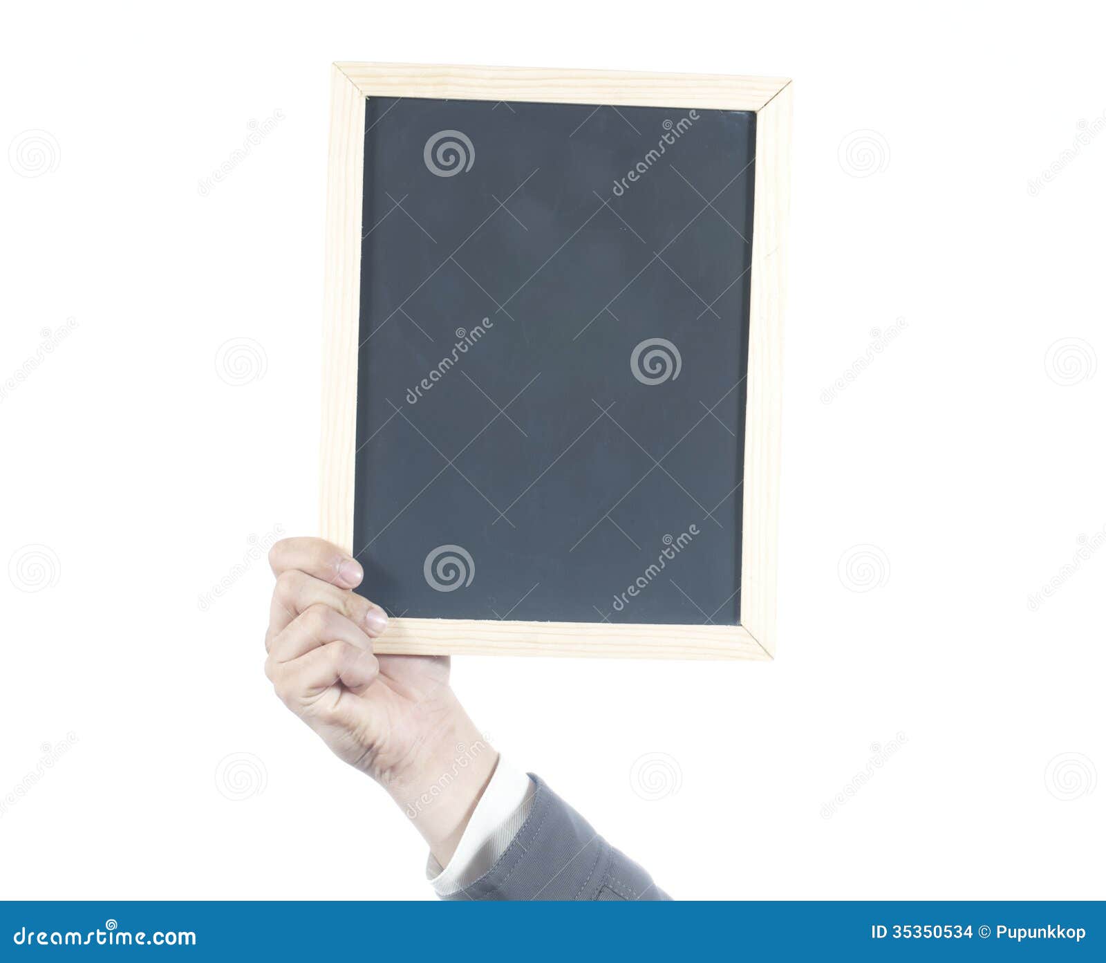 Hand Holding Empty Blackboard Stock Photo - Image of white, friendly ...