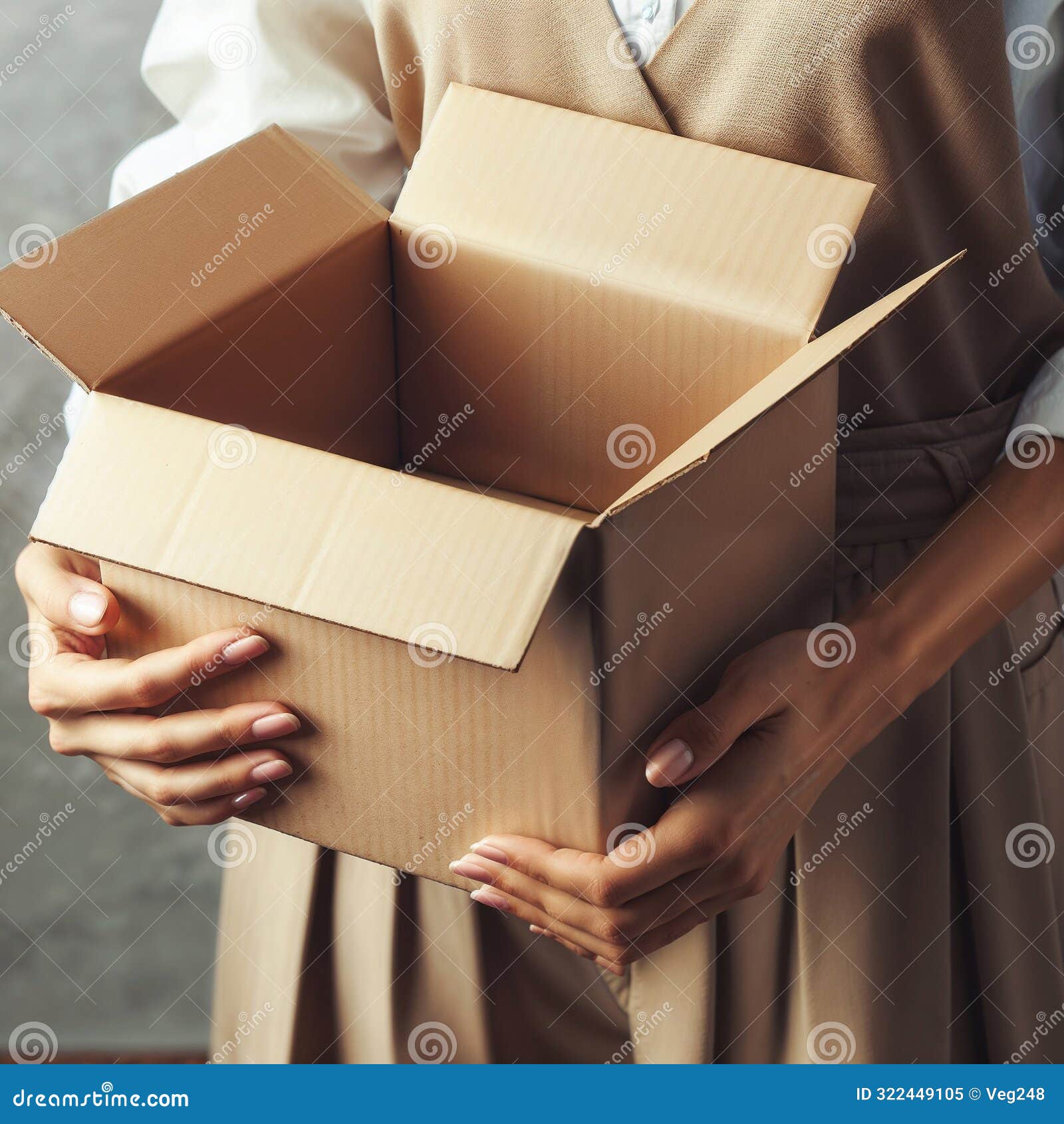 Hand holding empty box.AI stock illustration. Illustration of package ...