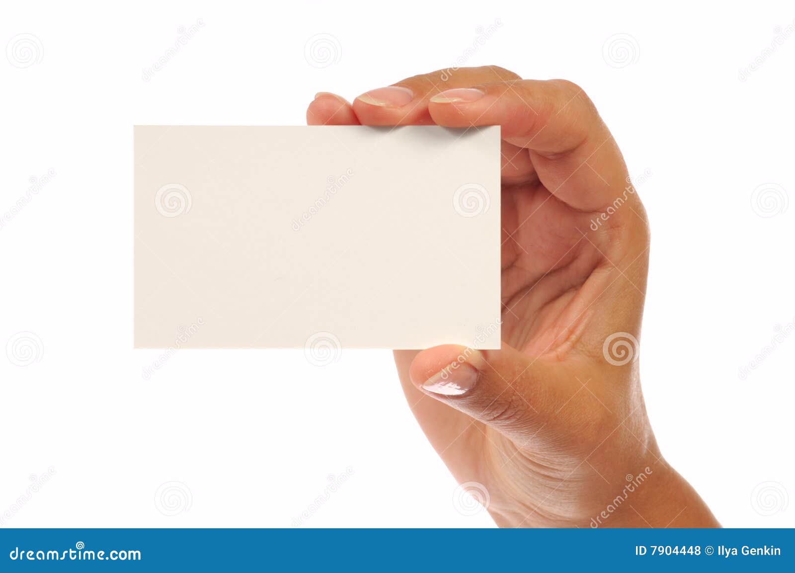 Empty Business Card With White Paper Blank For Design Text Message Of ...