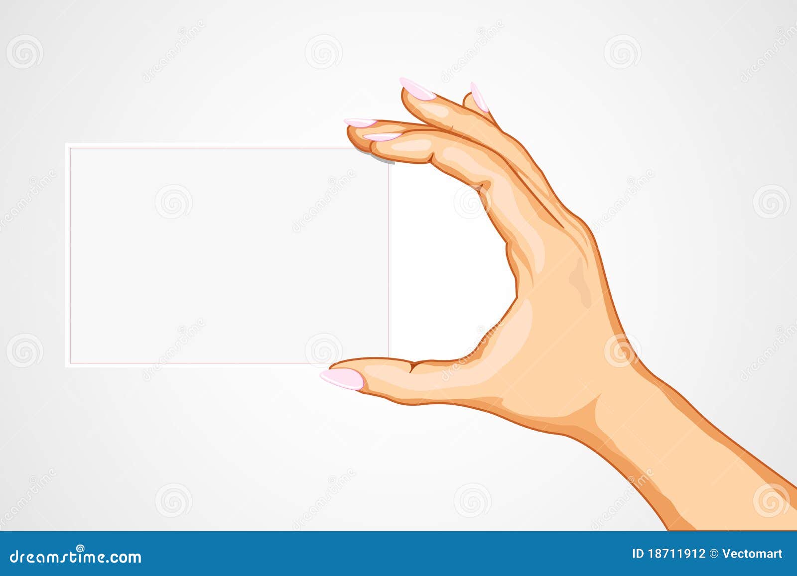 Hand Holding Empty Card stock vector. Illustration of lady - 18711912
