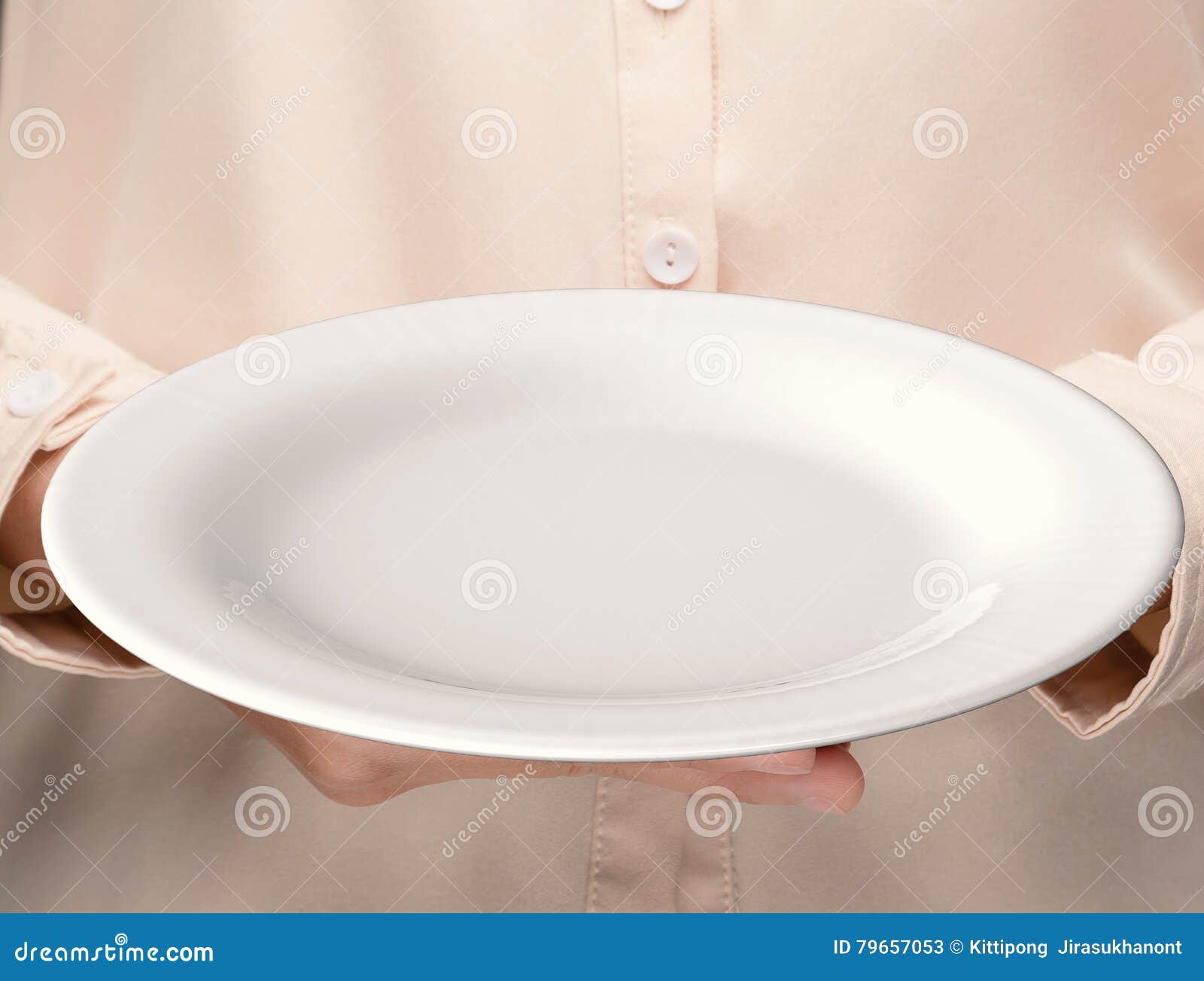 Hand holding empty dish stock image. Image of hand, advertisement ...