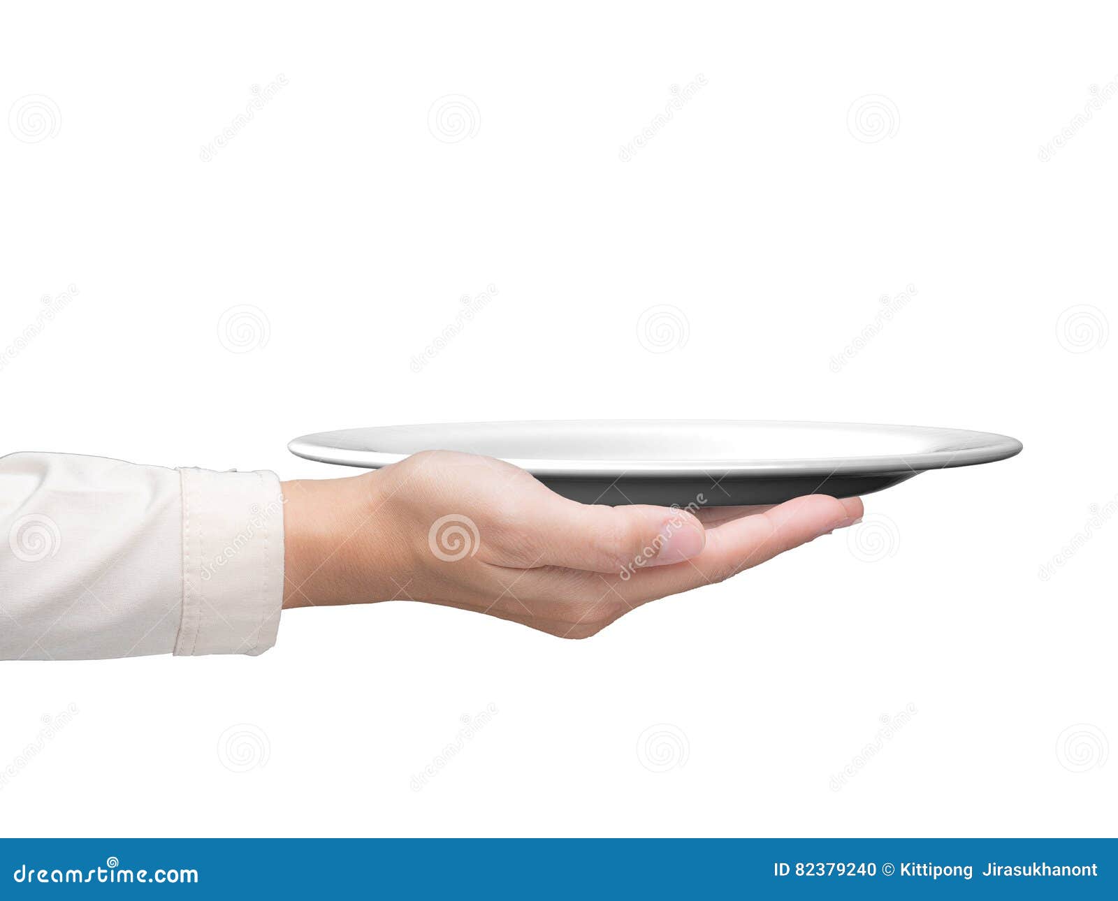 Hand holding empty dish stock photo. Image of giving - 82379240