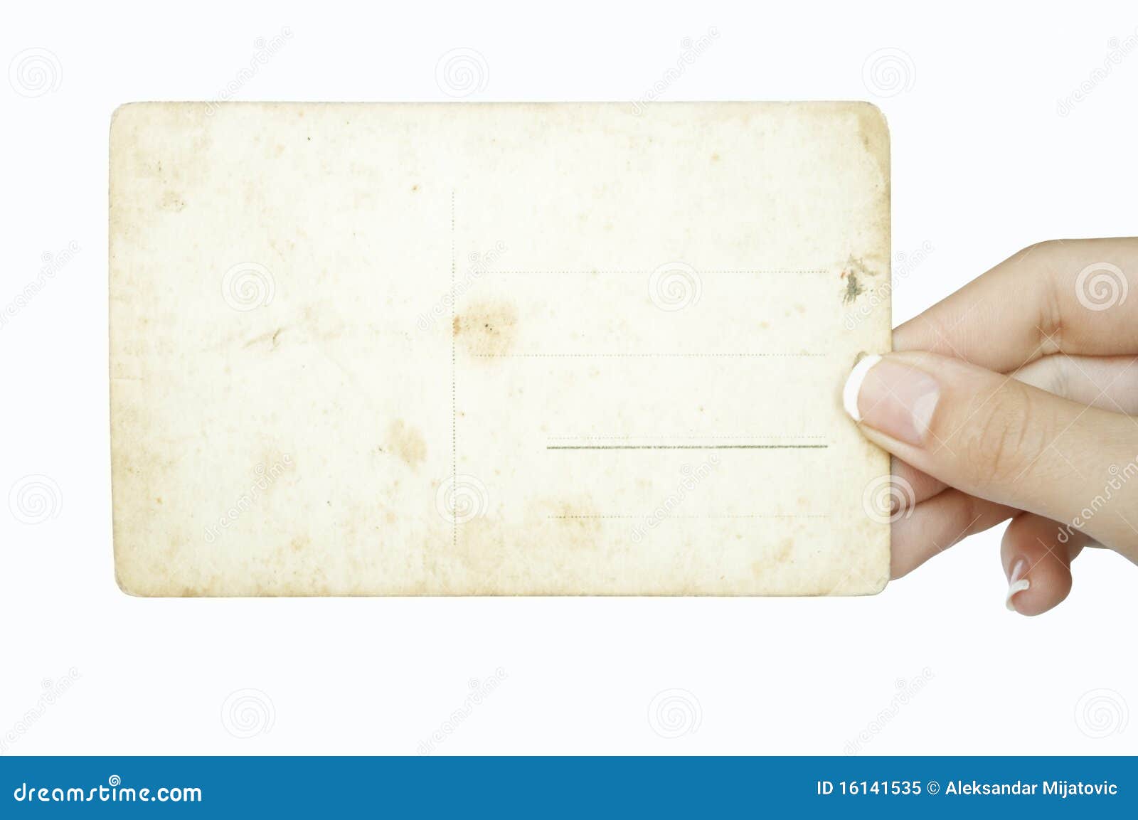 Hand Holding Empty Grunge Postcard Stock Image - Image of isolated ...