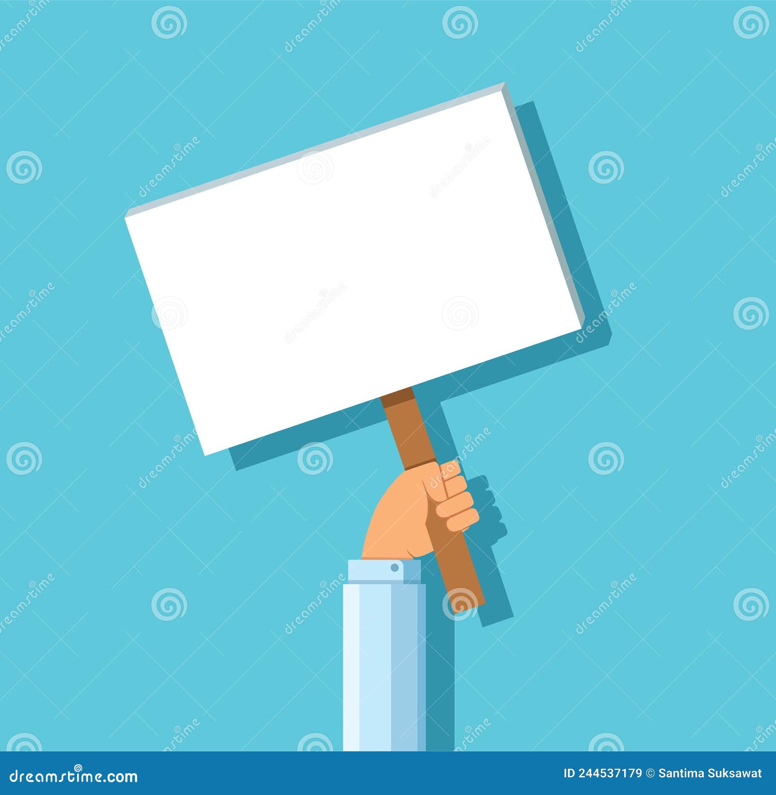 Hand Holding Empty Plate, Signboard Vector Illustration Stock Vector ...