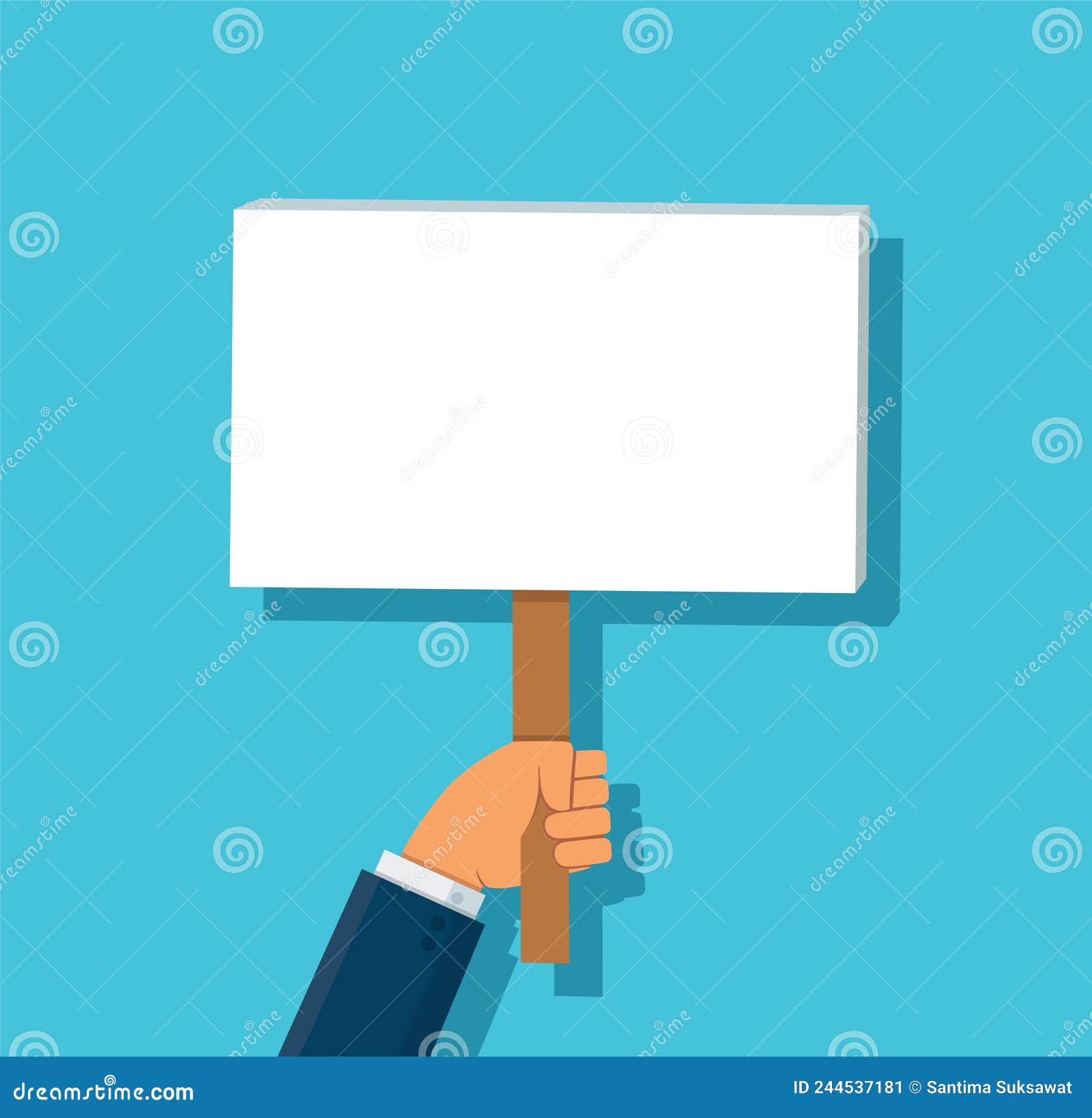Hand Holding Empty Plate, Signboard Vector Illustration Stock Vector ...