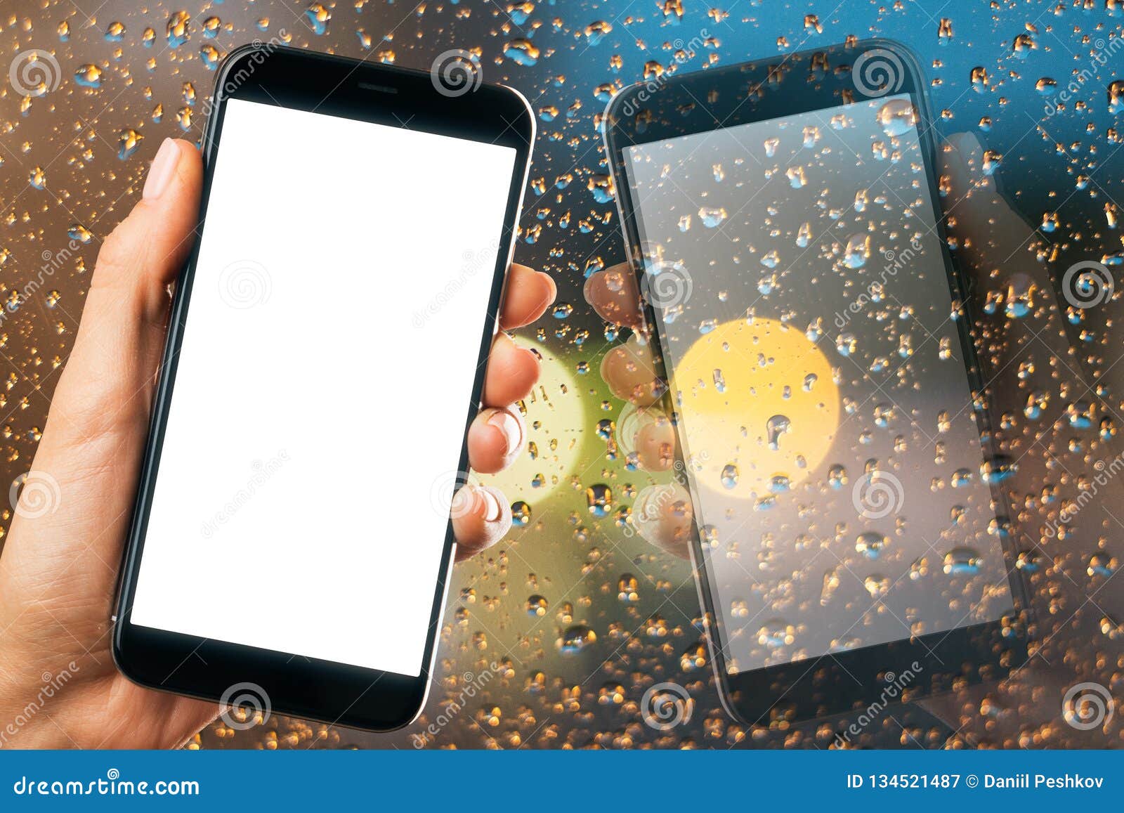 Hand Holding Empty Smartphone Stock Image - Image of decoration ...