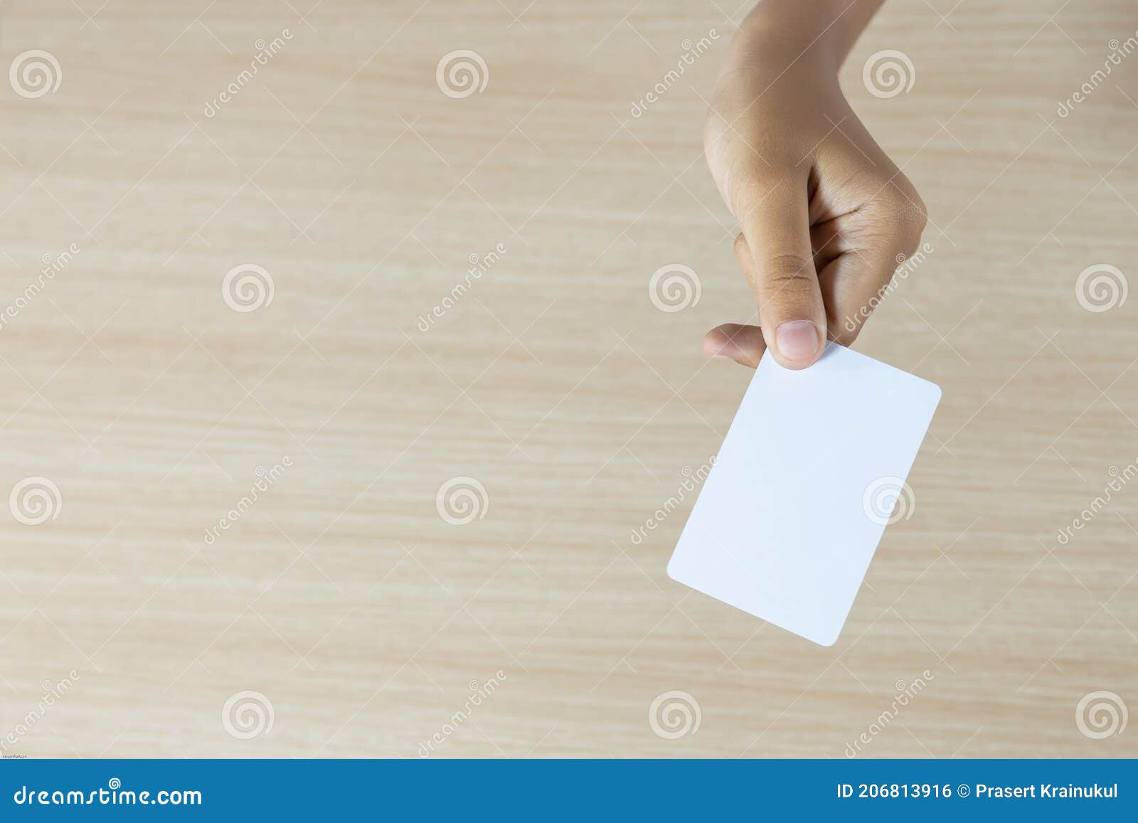Hand Holding the Empty White Card Stock Photo - Image of hand, payment ...