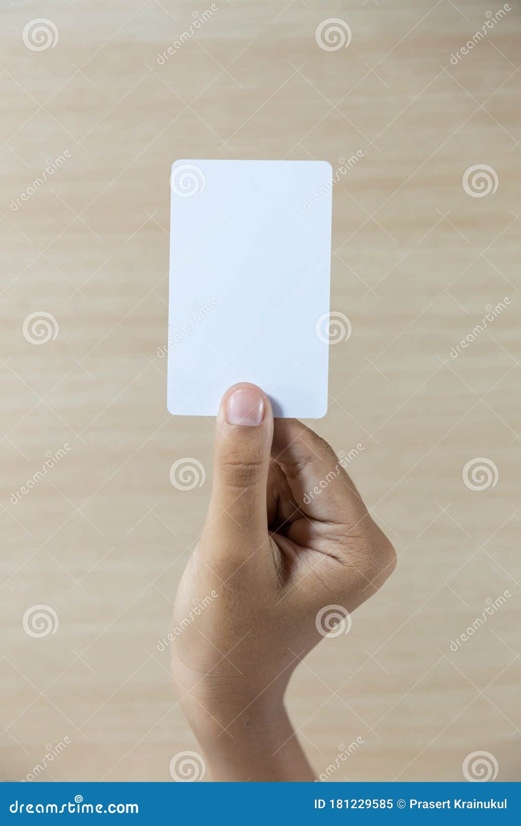 Hand Holding the Empty White Card Stock Image - Image of background ...