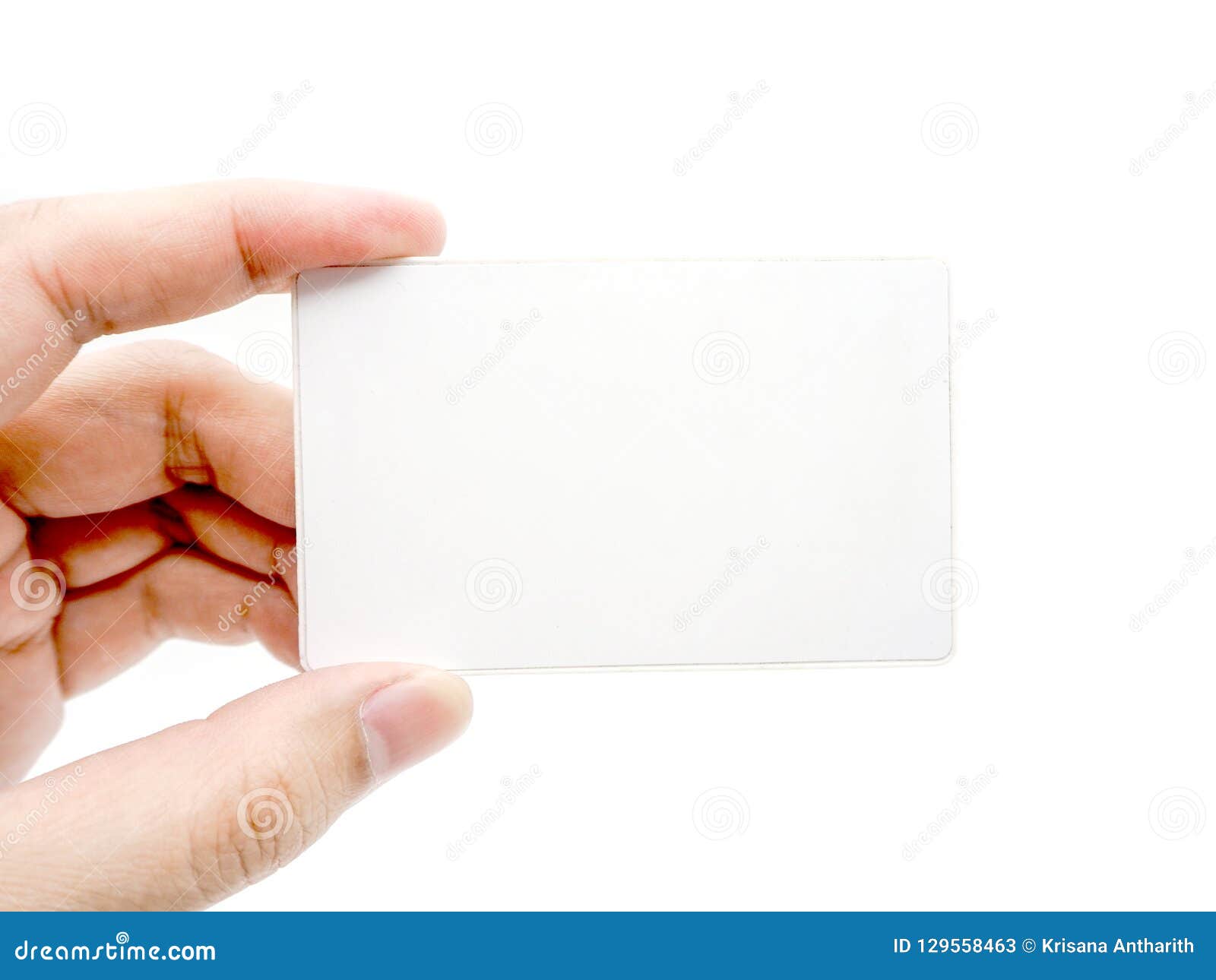 Hand Holding an Empty White Card Isolated on White Background Stock ...