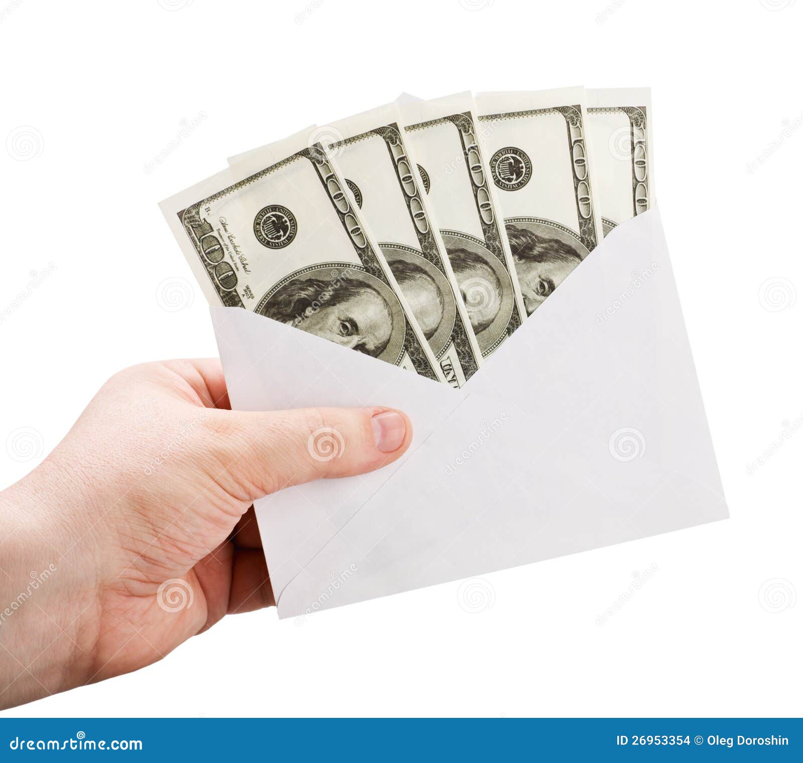 Hand Holding an Envelope with Money Stock Photo - Image of gift ...