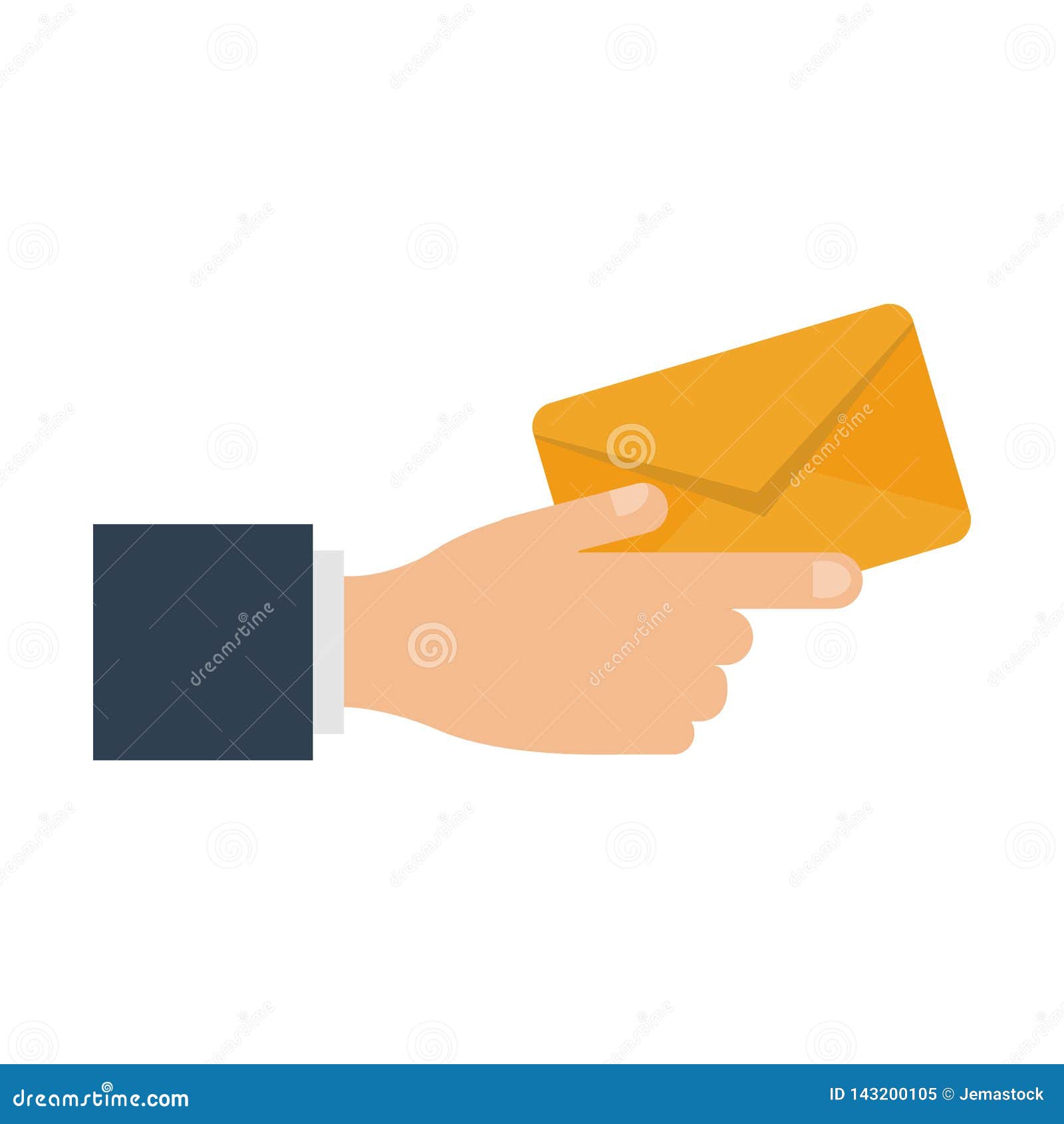 Hand holding envelope stock vector. Illustration of hand - 143200105