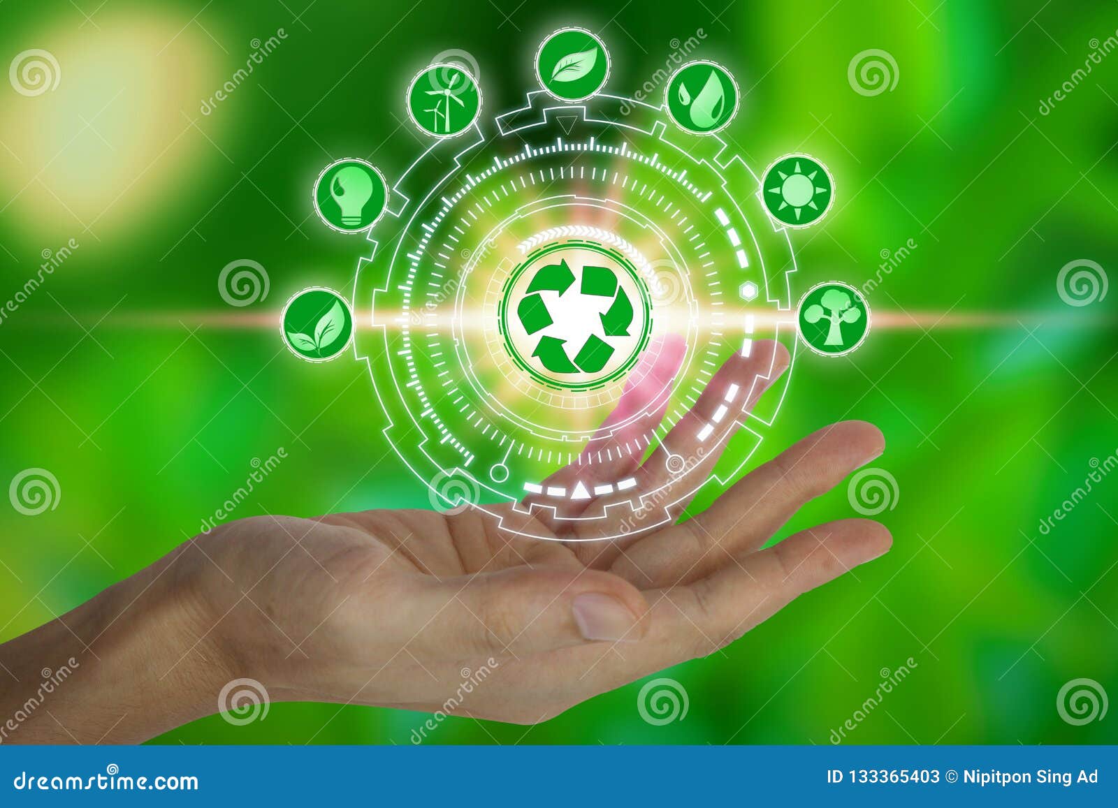 Hand Holding with Environment Icons Stock Image - Image of ecology ...