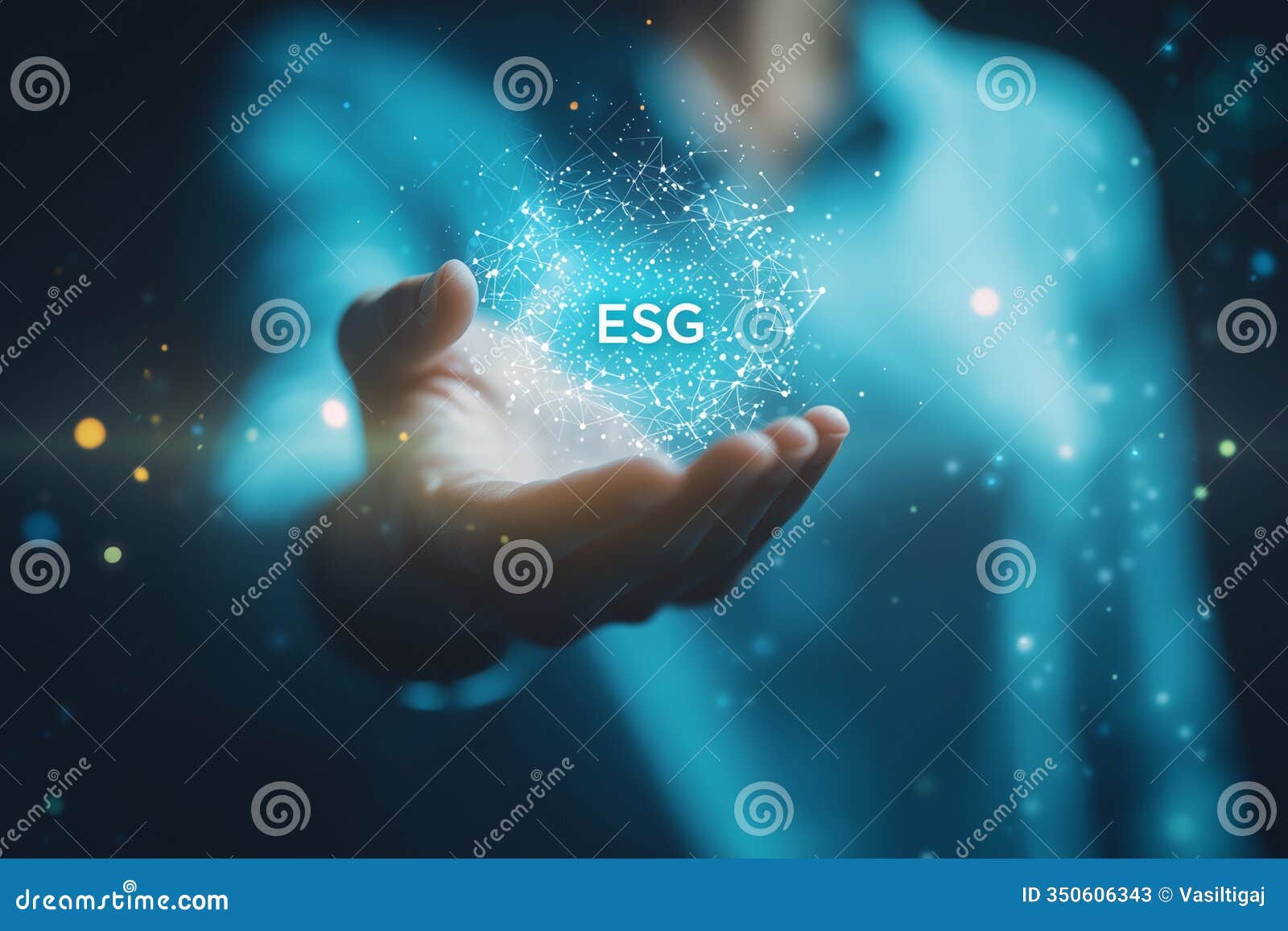 Hand Holding ESG Concept Visualization Stock Illustration ...