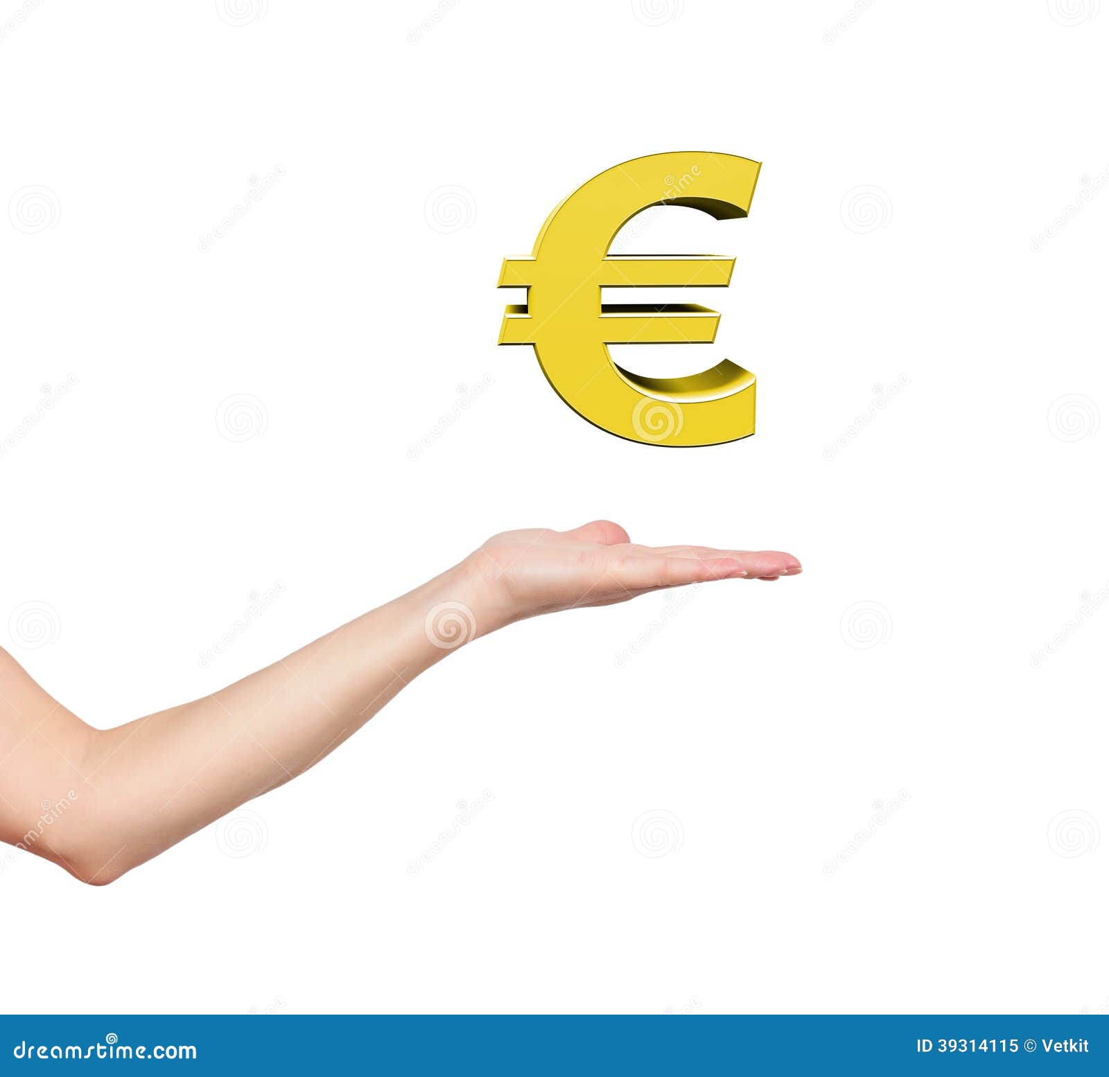 Hand holding euro stock illustration. Illustration of finance - 39314115