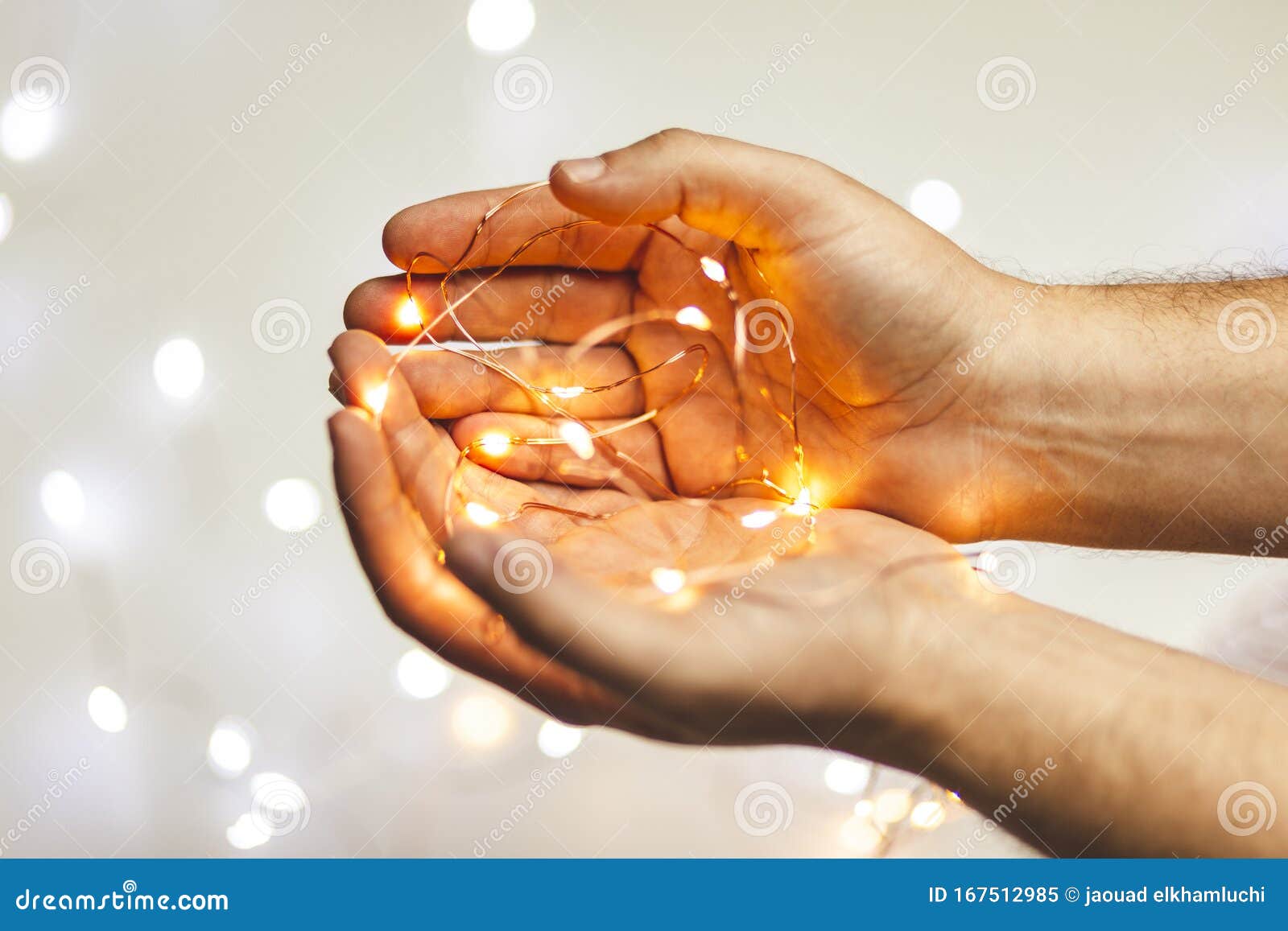 Hand Holding Fairy Light Close Up Stock Image - Image of beauty, fairy ...